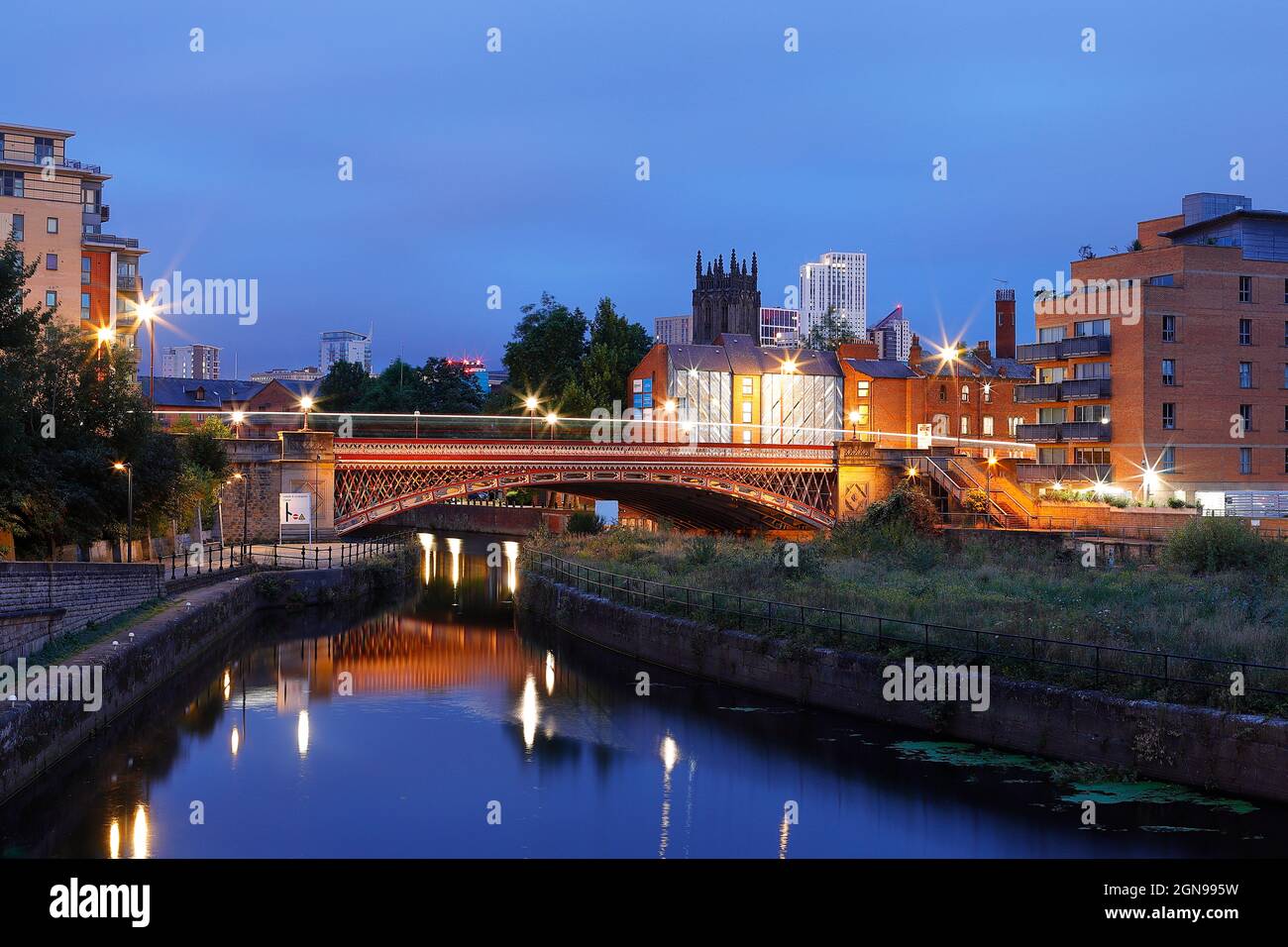 Looking towards Crown Point Bridge & Leeds City Centre Stock Photo - Alamy