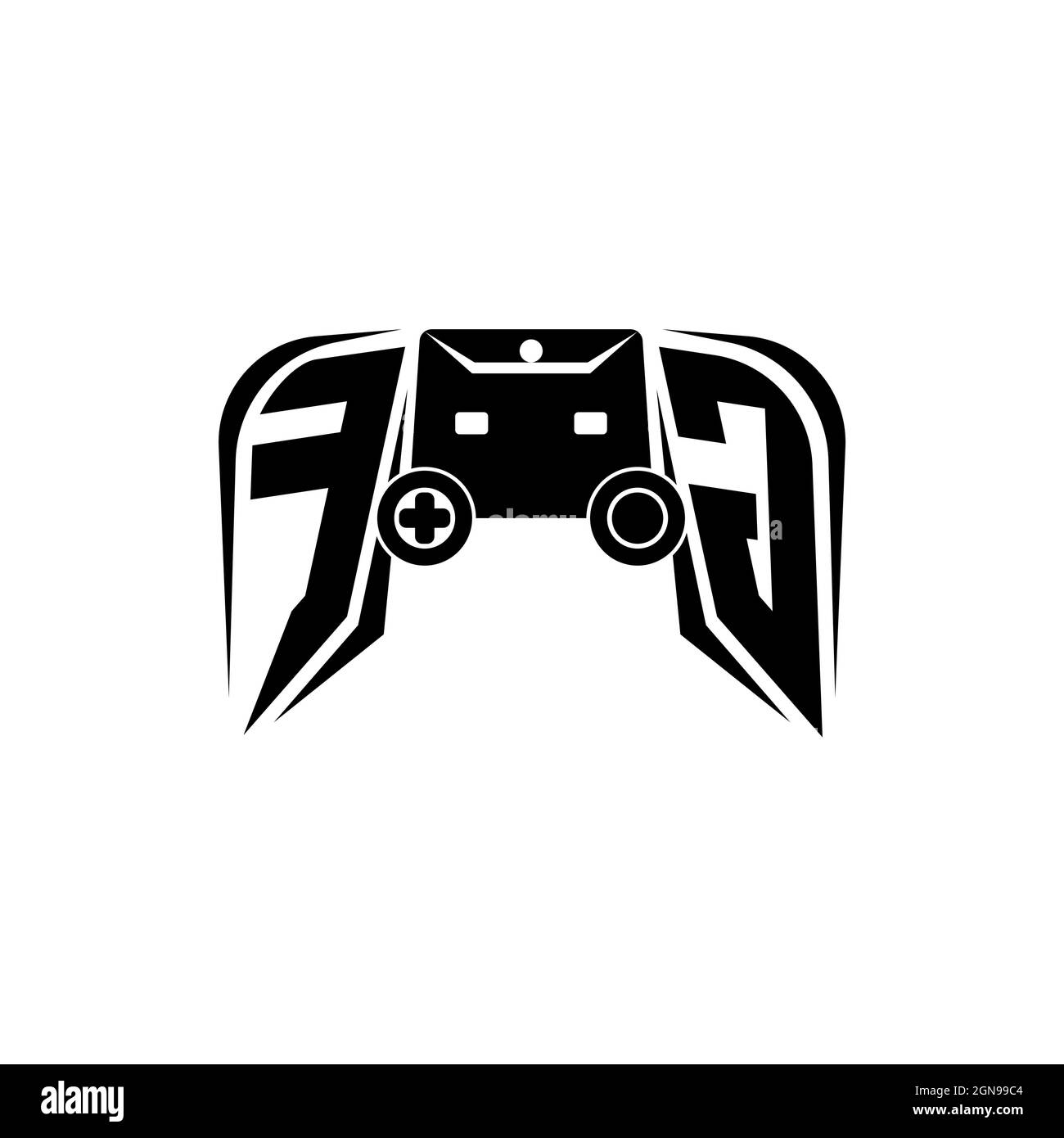FG Initial ESport gaming logo. Game console shape style vector template ...
