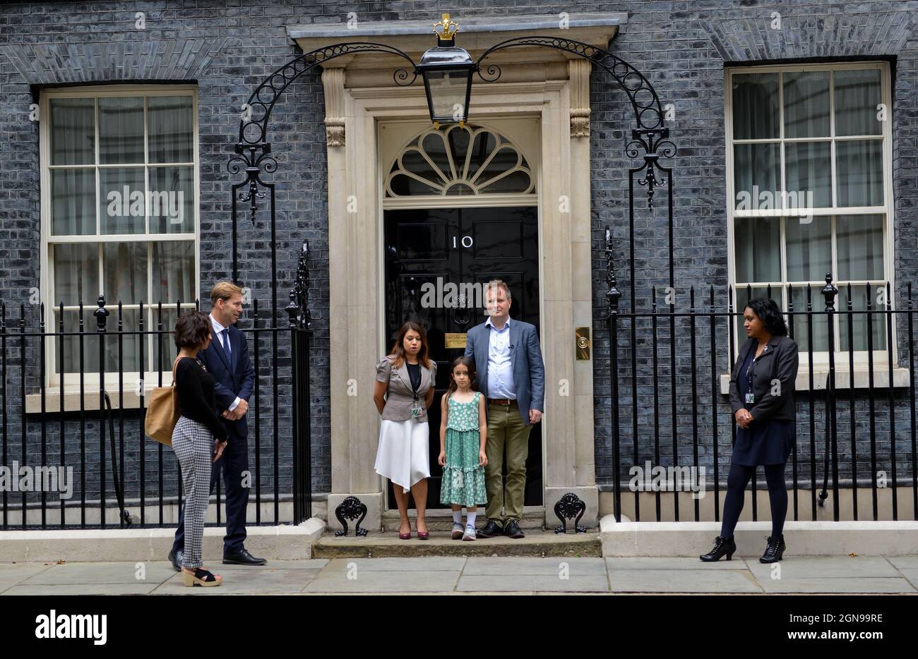 Gabriella Ratcliffe and Richard Ratcliffe, with a petition at Downing ...