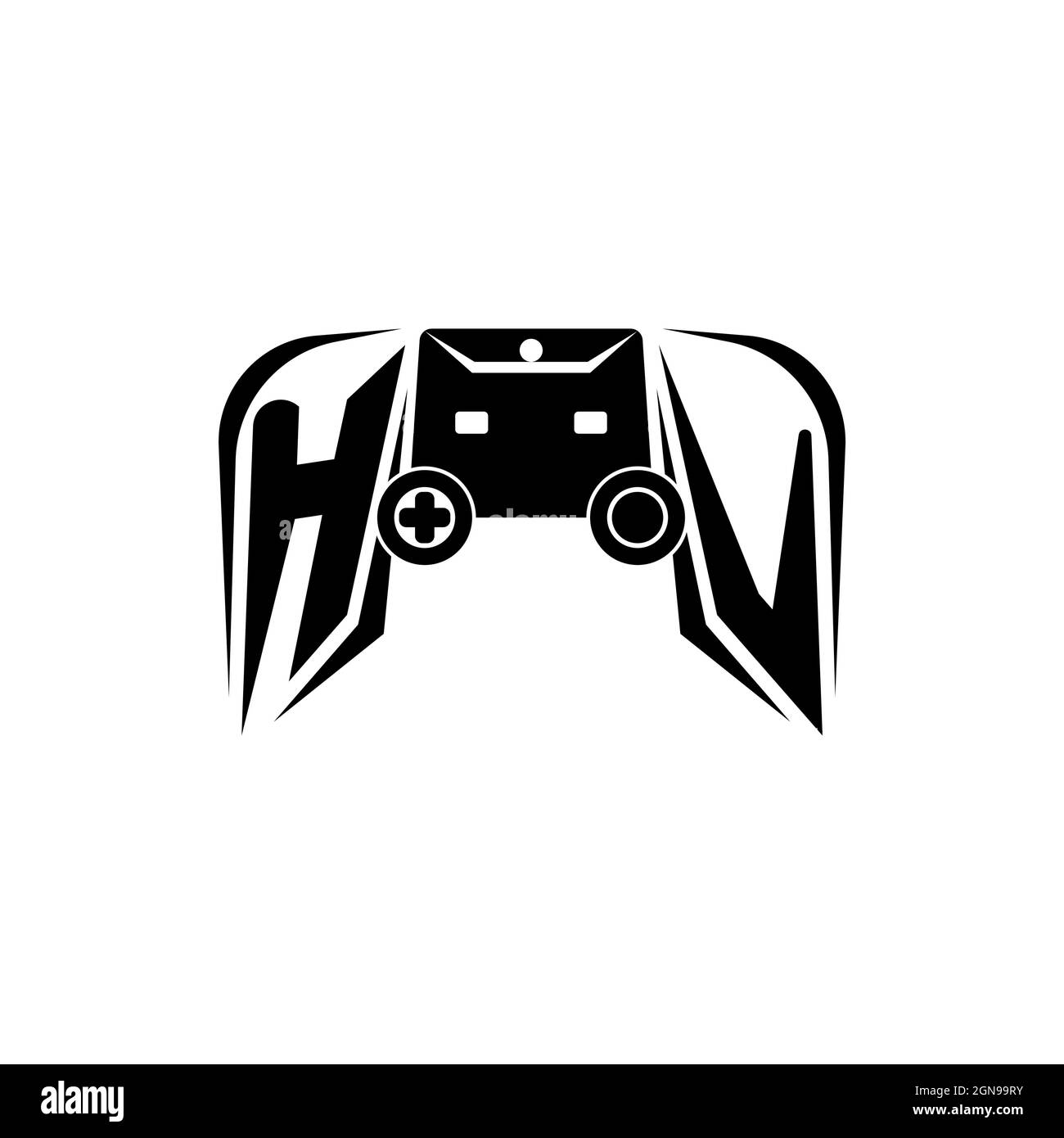 HV Initial ESport gaming logo. Game console shape style vector template Stock Vector Image & Art ...