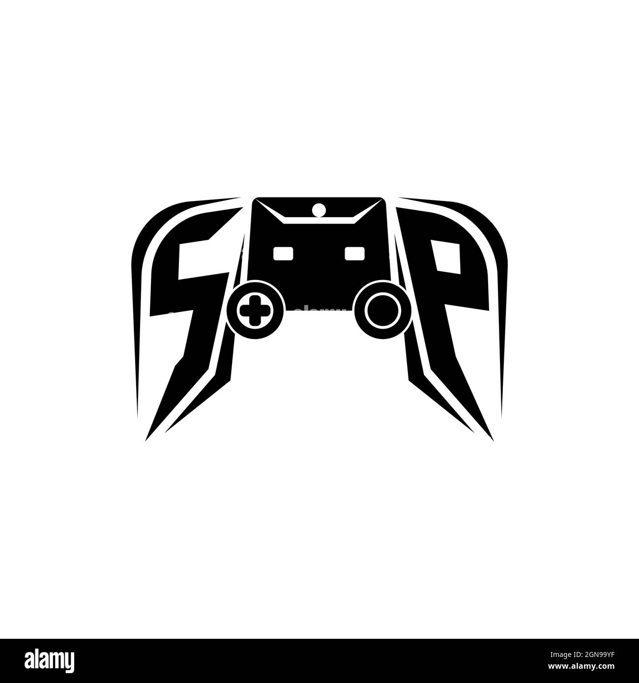 SP Initial ESport gaming logo. Game console shape style vector template ...