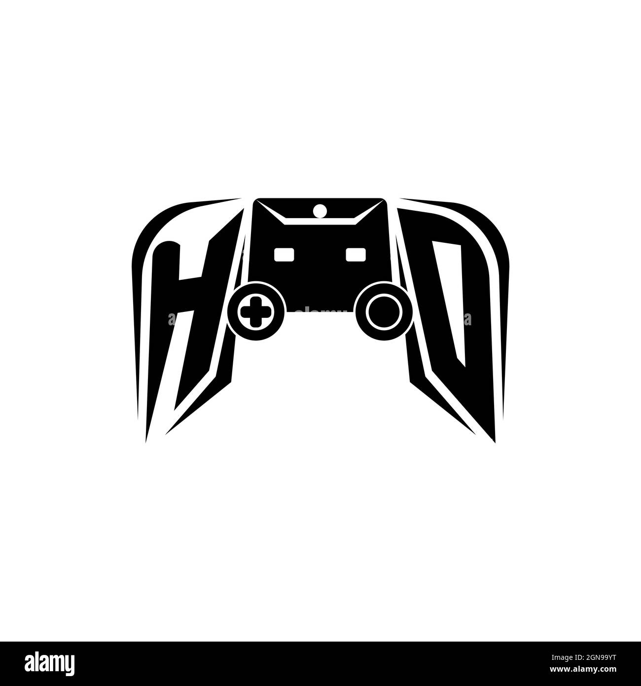 HO Initial ESport gaming logo. Game console shape style vector template ...