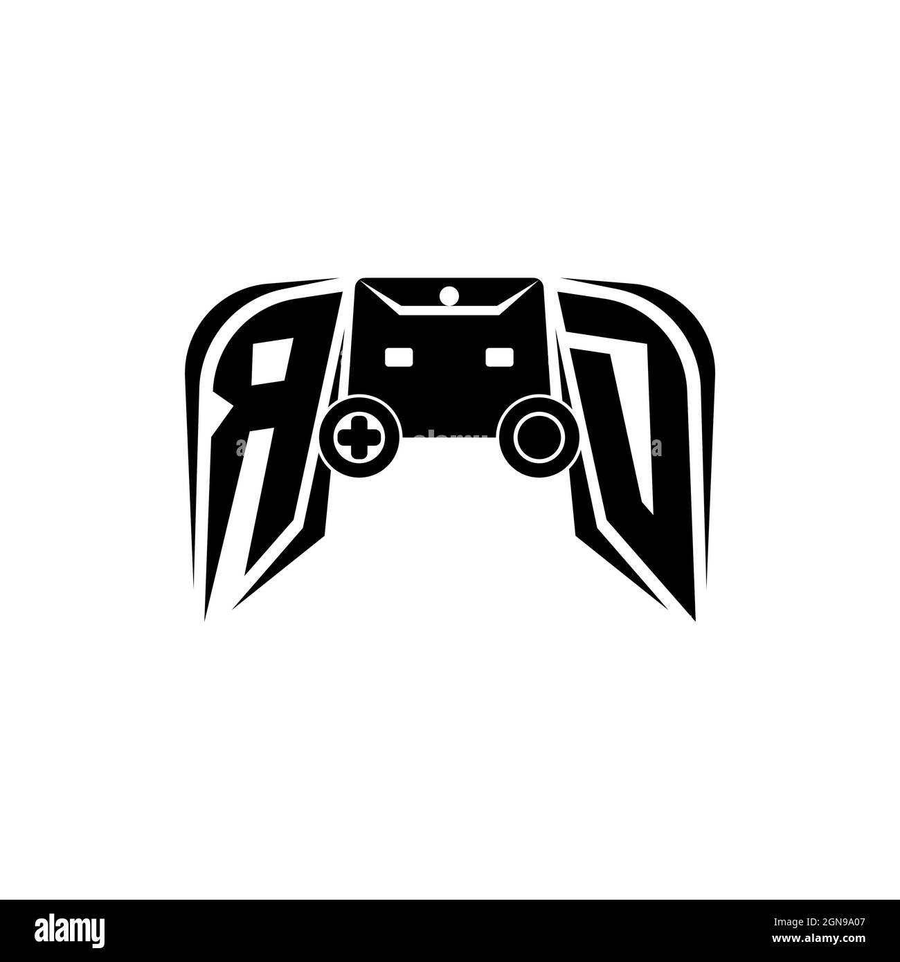 RD Initial ESport gaming logo. Game console shape style vector template ...