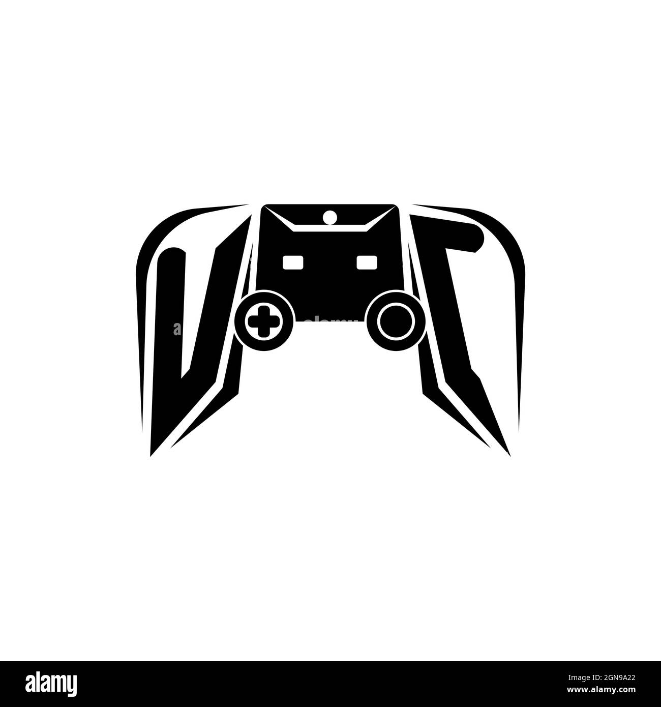 UC Initial ESport Gaming Logo Game Console Shape Style Vector Template