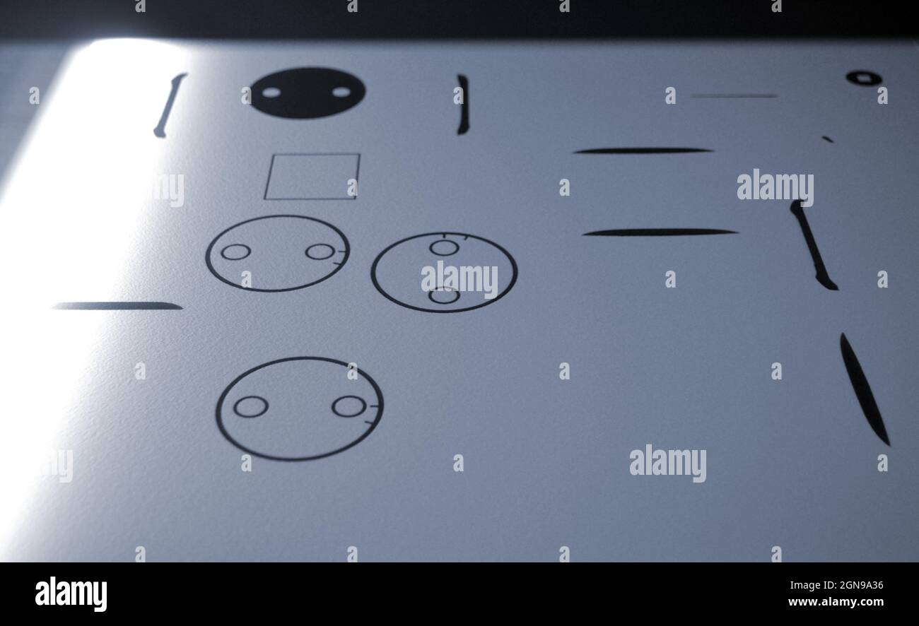 Powder 3D printer printing models from white powder polyamide Stock ...