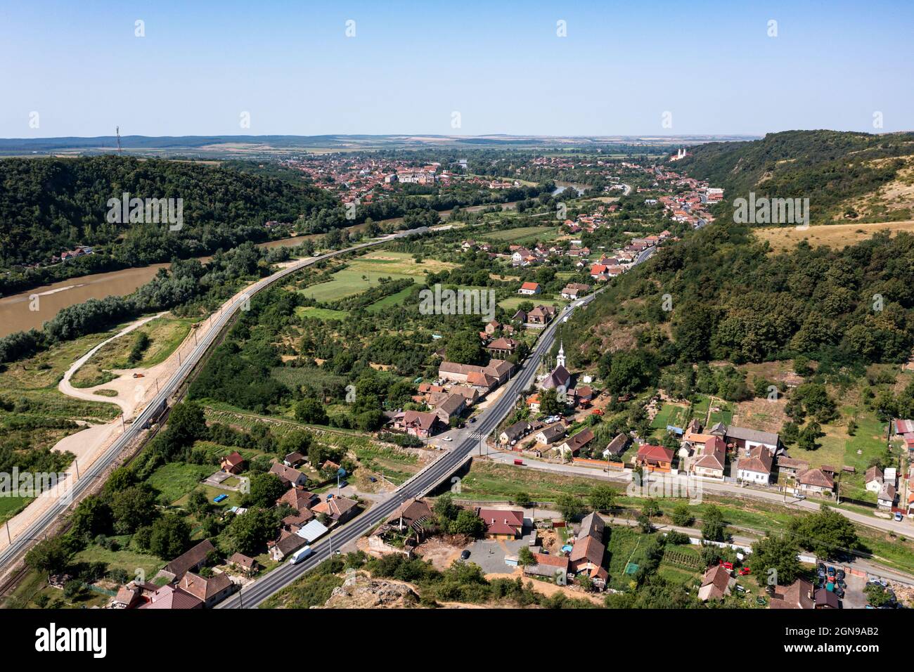 View in the valley at Lipova in Romania Stock Photo - Alamy