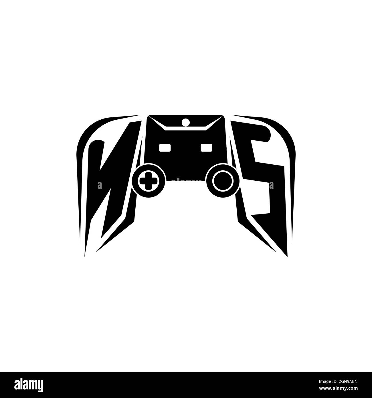 NS Initial ESport gaming logo. Game console shape style vector template ...