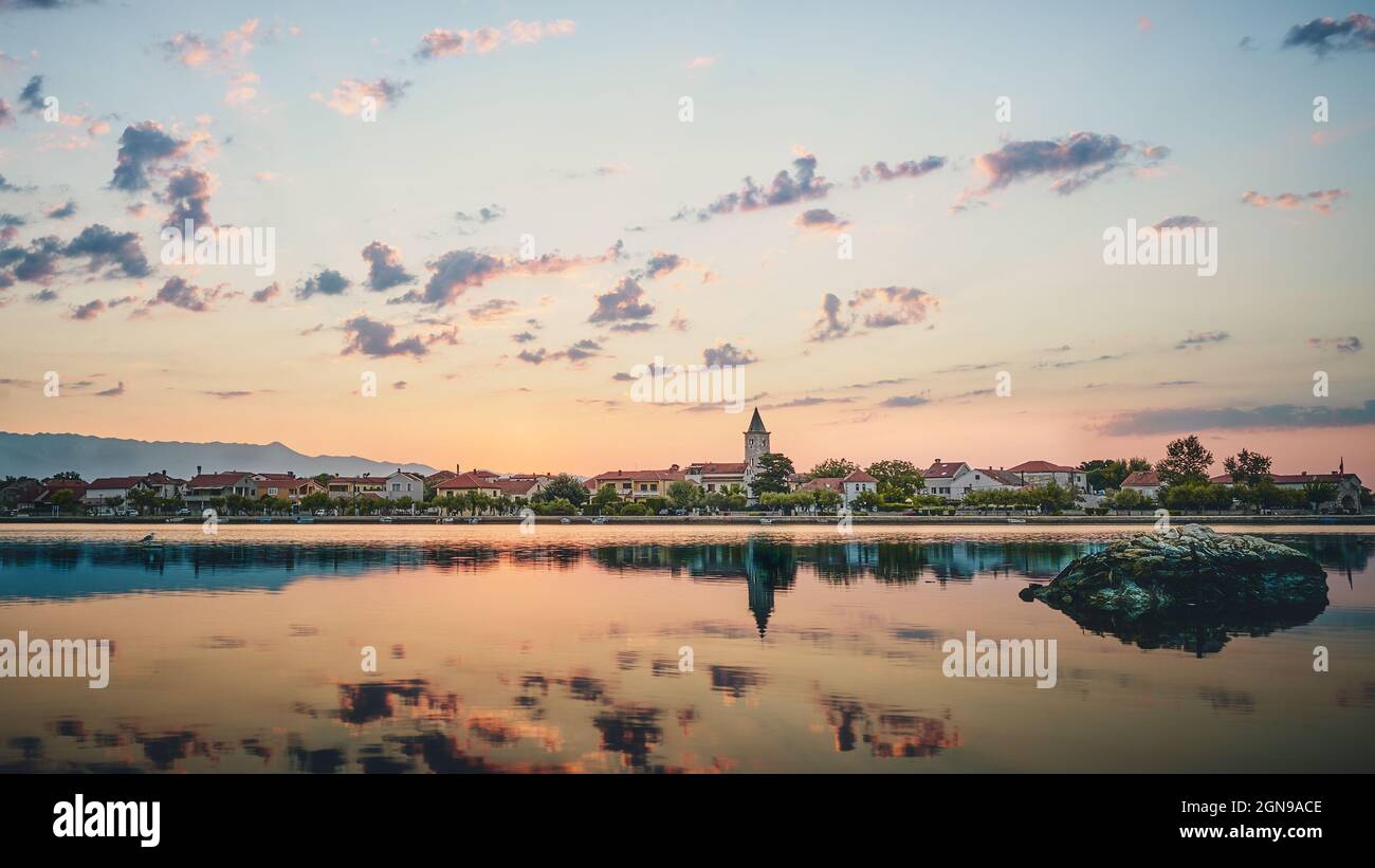 Sunrise and Sunset at Nin Croatia, Zadar. High quality photo Stock ...