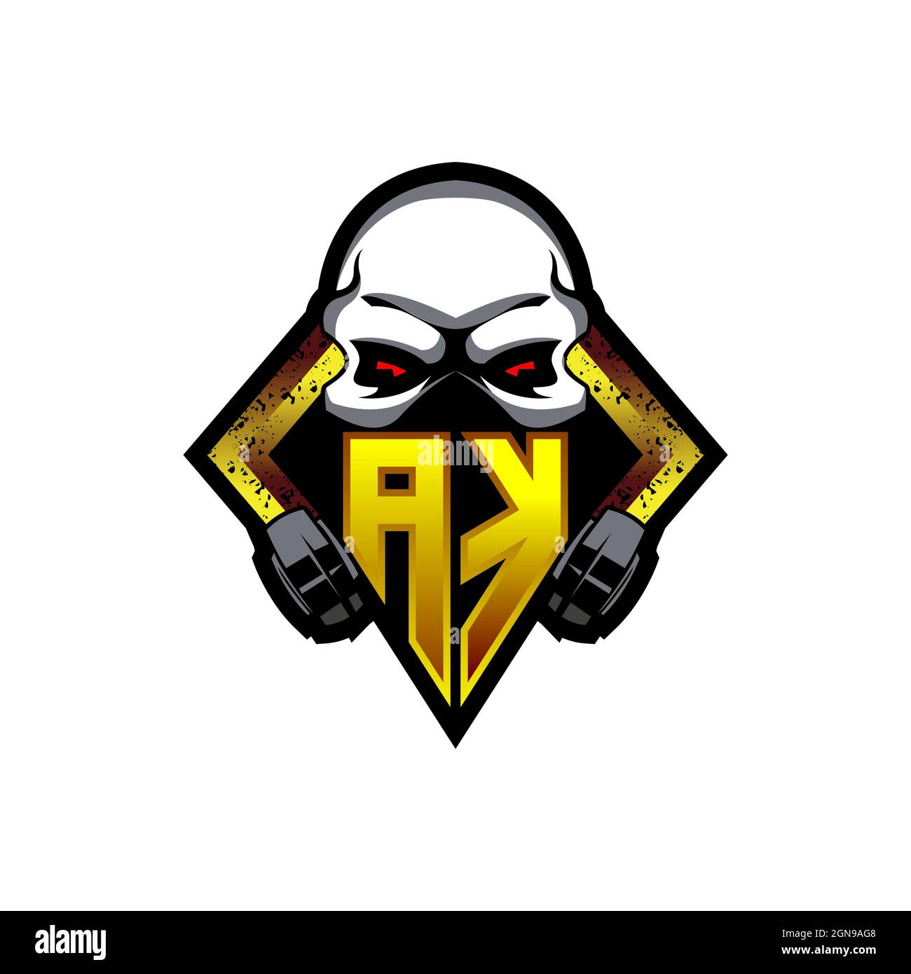 AM Initial ESport gaming logo. Game console shape style vector template ...