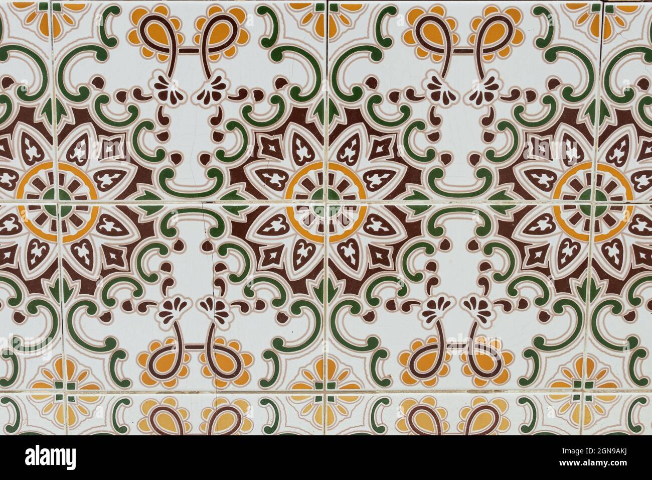detail of porcelain tiles with geometric shape of flowers Stock Photo ...