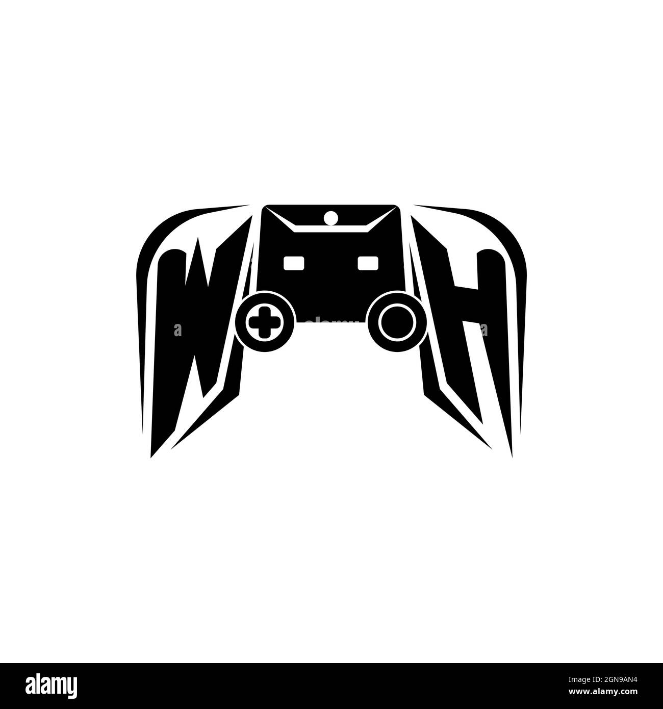 WH Initial ESport gaming logo. Game console shape style vector template ...