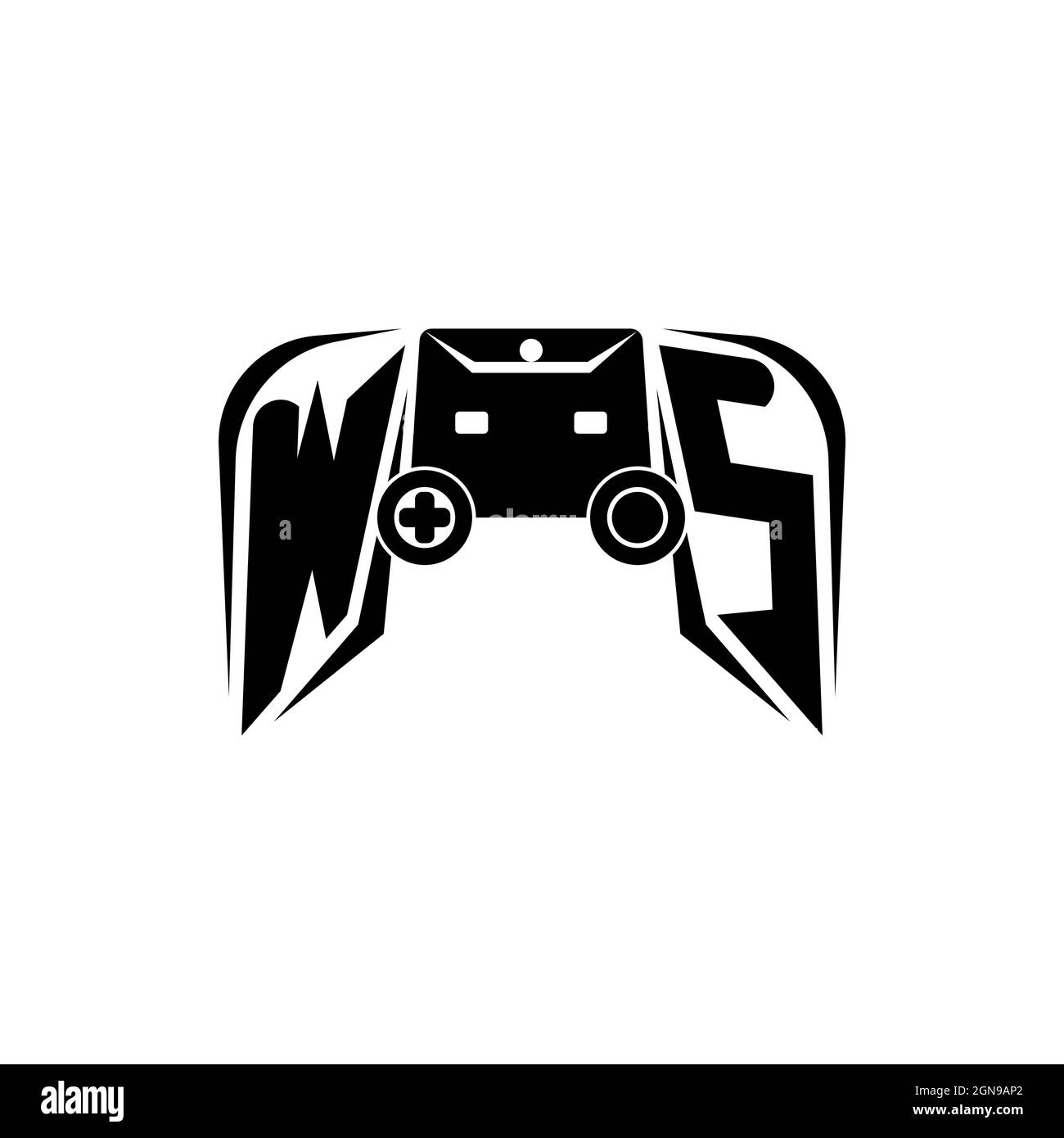 WS Initial ESport gaming logo. Game console shape style vector template ...