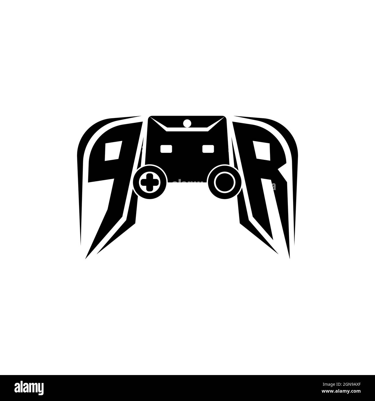 PR Initial ESport gaming logo. Game console shape style vector template ...