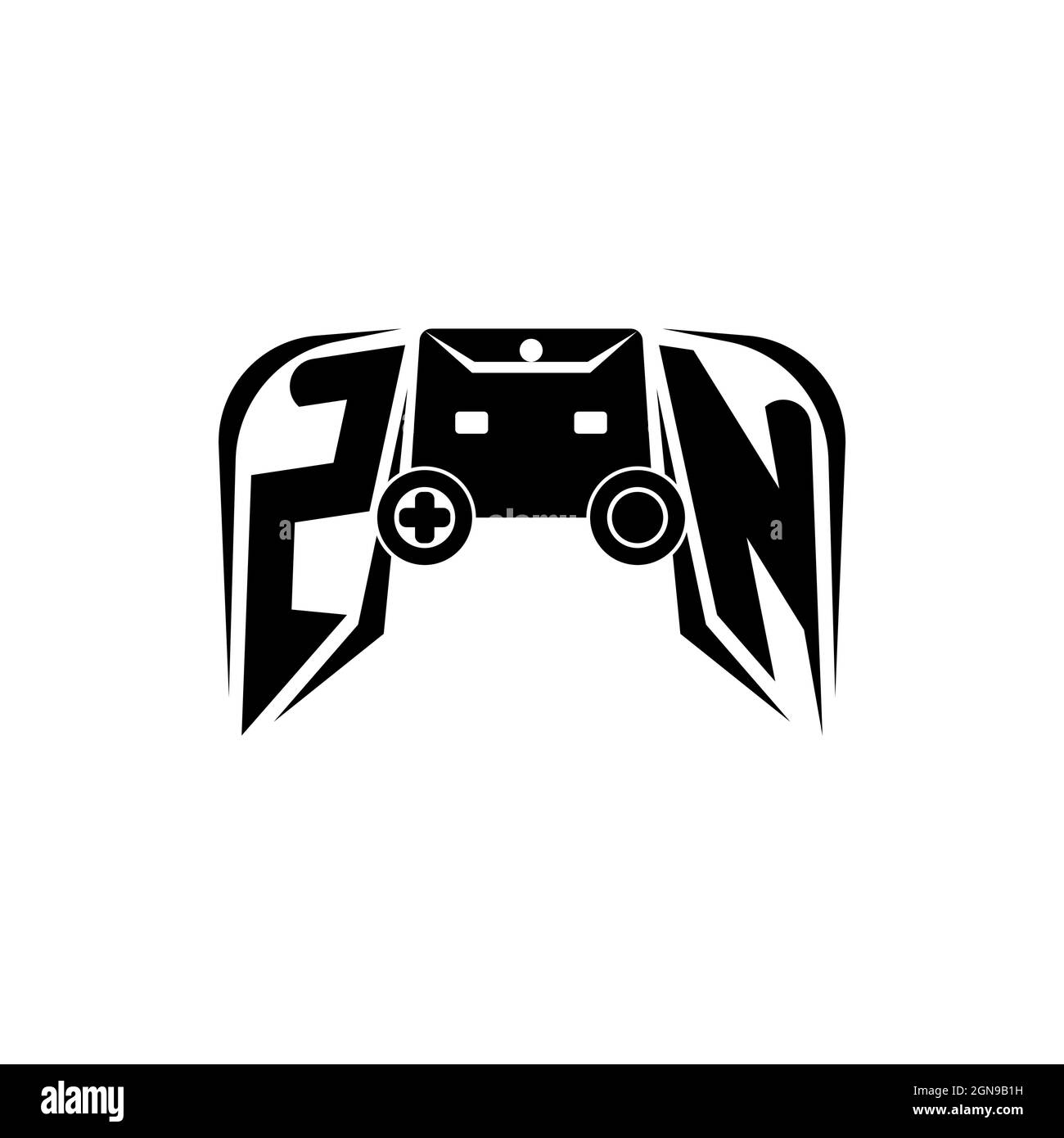 ZN Initial ESport gaming logo. Game console shape style vector template ...