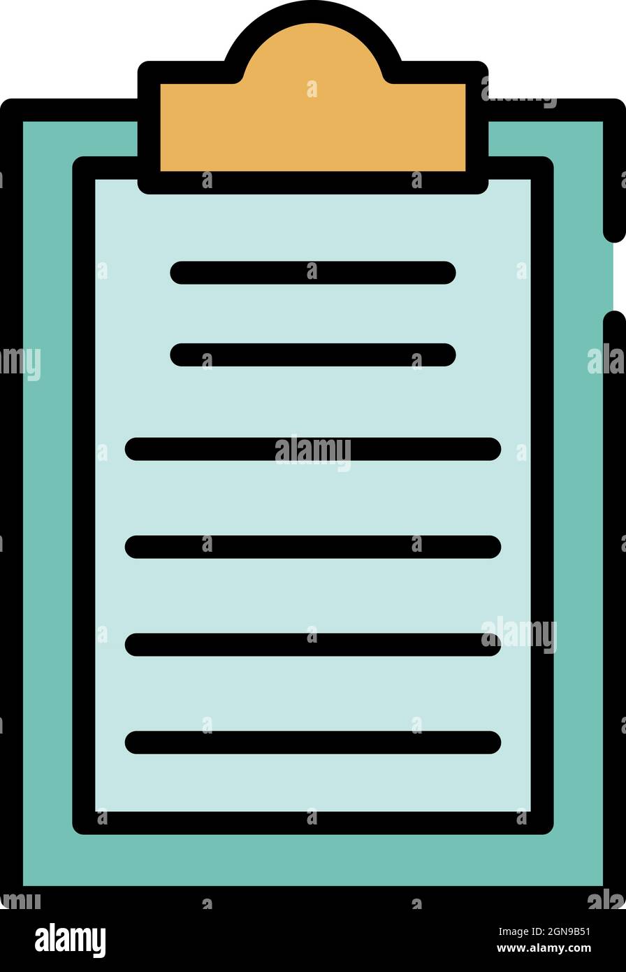 Exercise list icon. Outline exercise list vector icon color flat ...