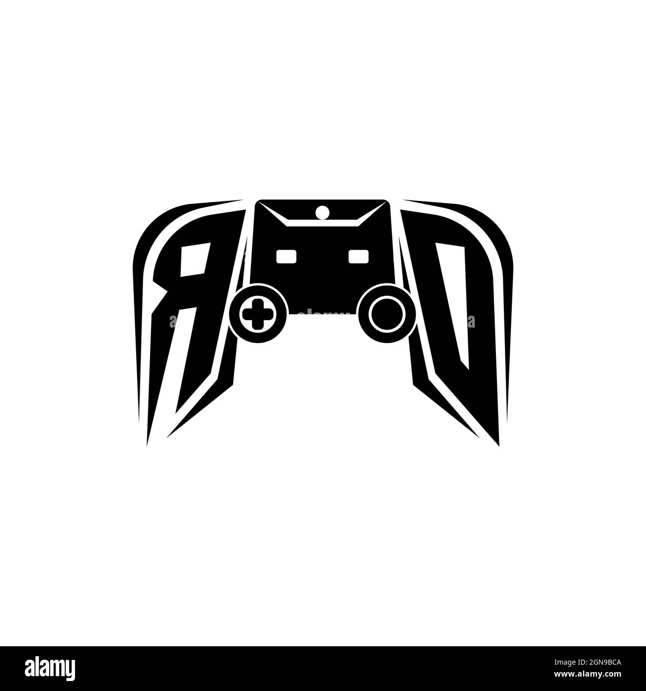RO Initial ESport gaming logo. Game console shape style vector template ...