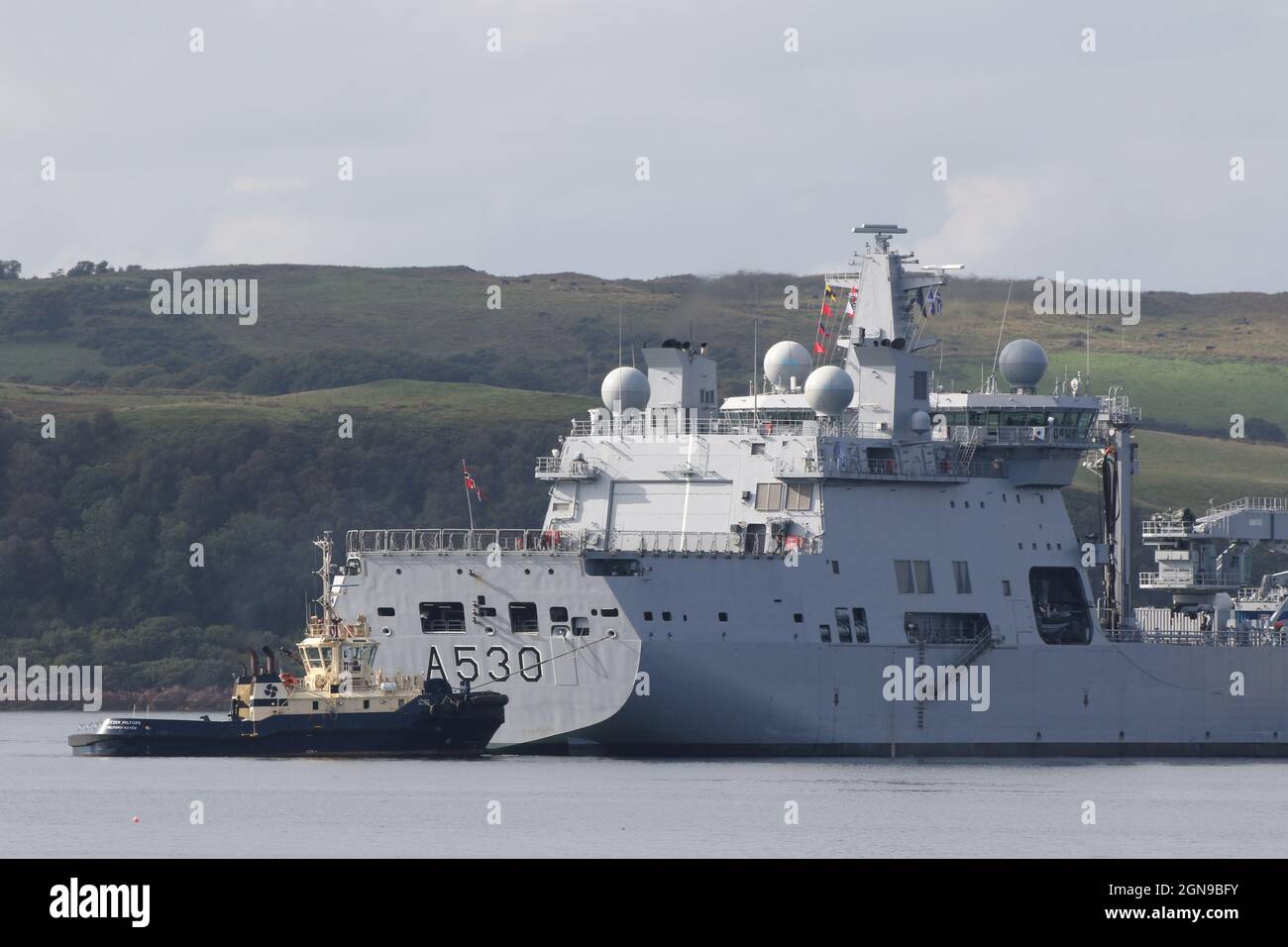 KNM Maud (A536), a replenishment oiler operated by the Royal Norwegian ...