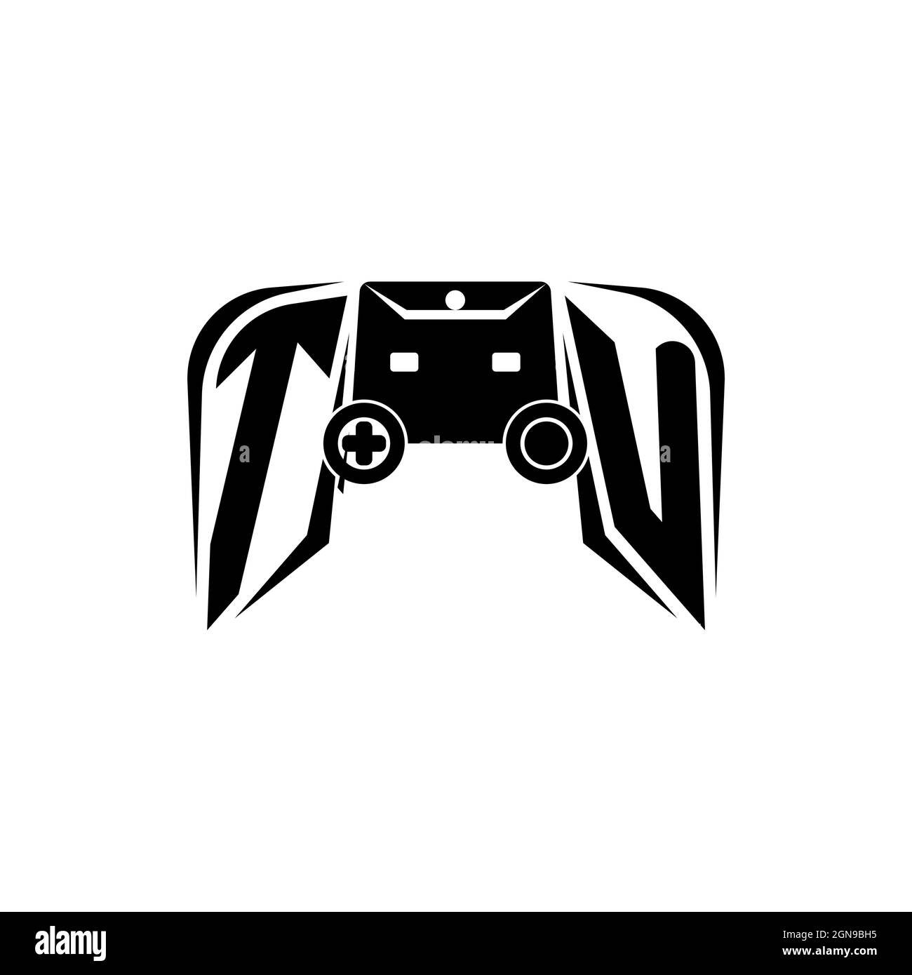 TU Initial ESport gaming logo. Game console shape style vector template ...