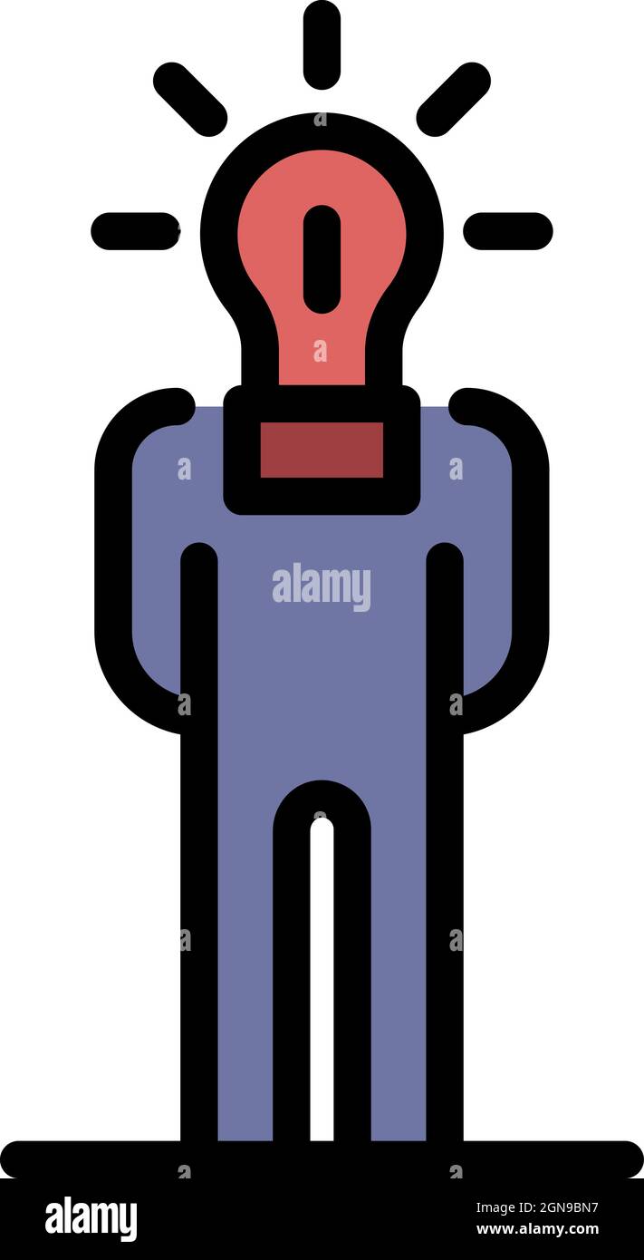 Idea man icon. Outline idea man vector icon color flat isolated Stock ...