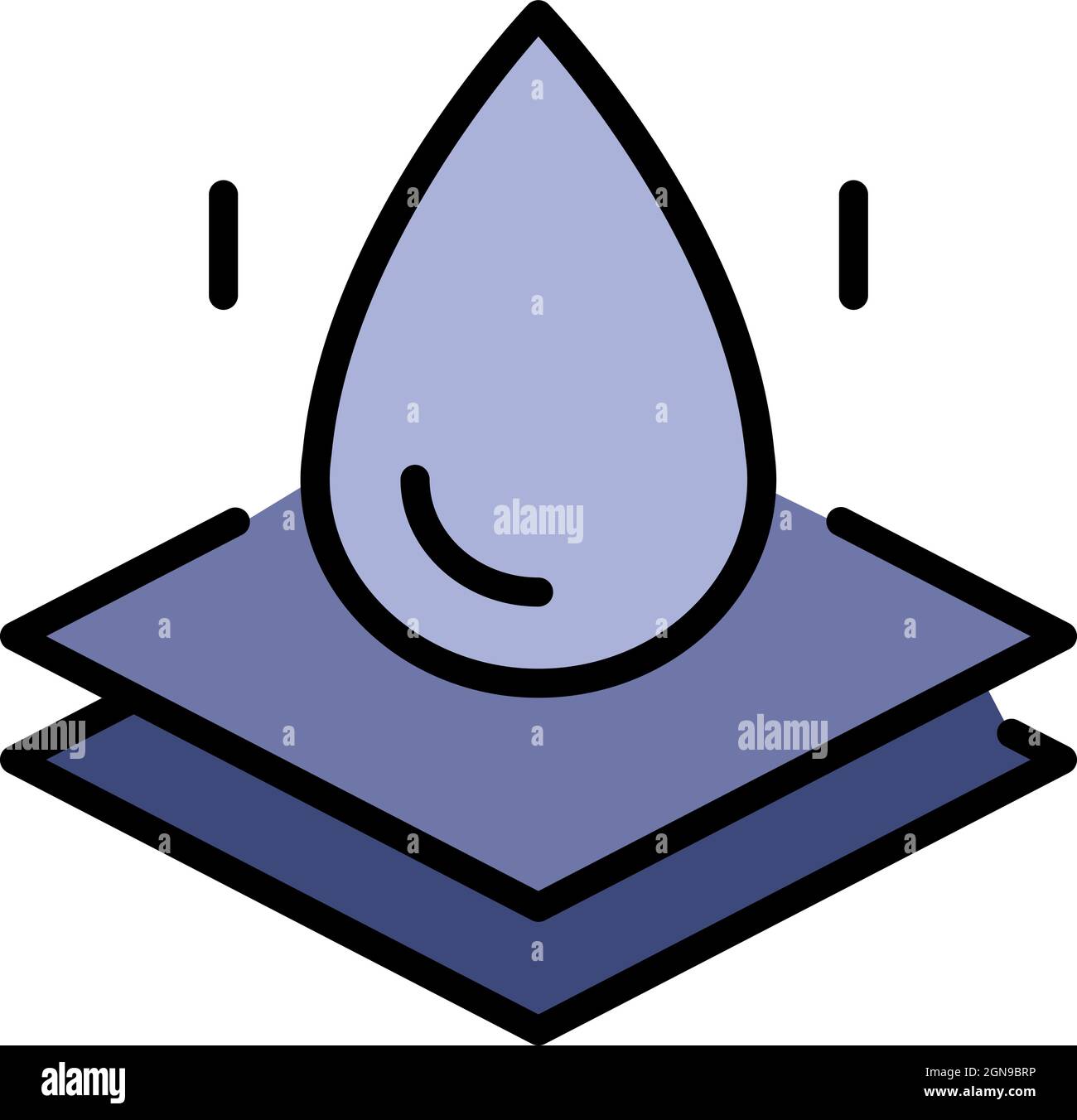 Waterproof membrane icon. Outline waterproof membrane vector icon color ...
