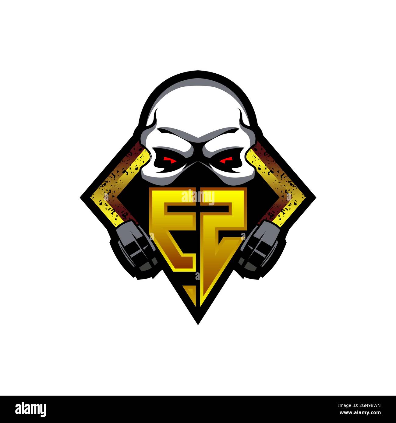 EZ Logo monogram with Skull Shape designs template vector icon modern ...