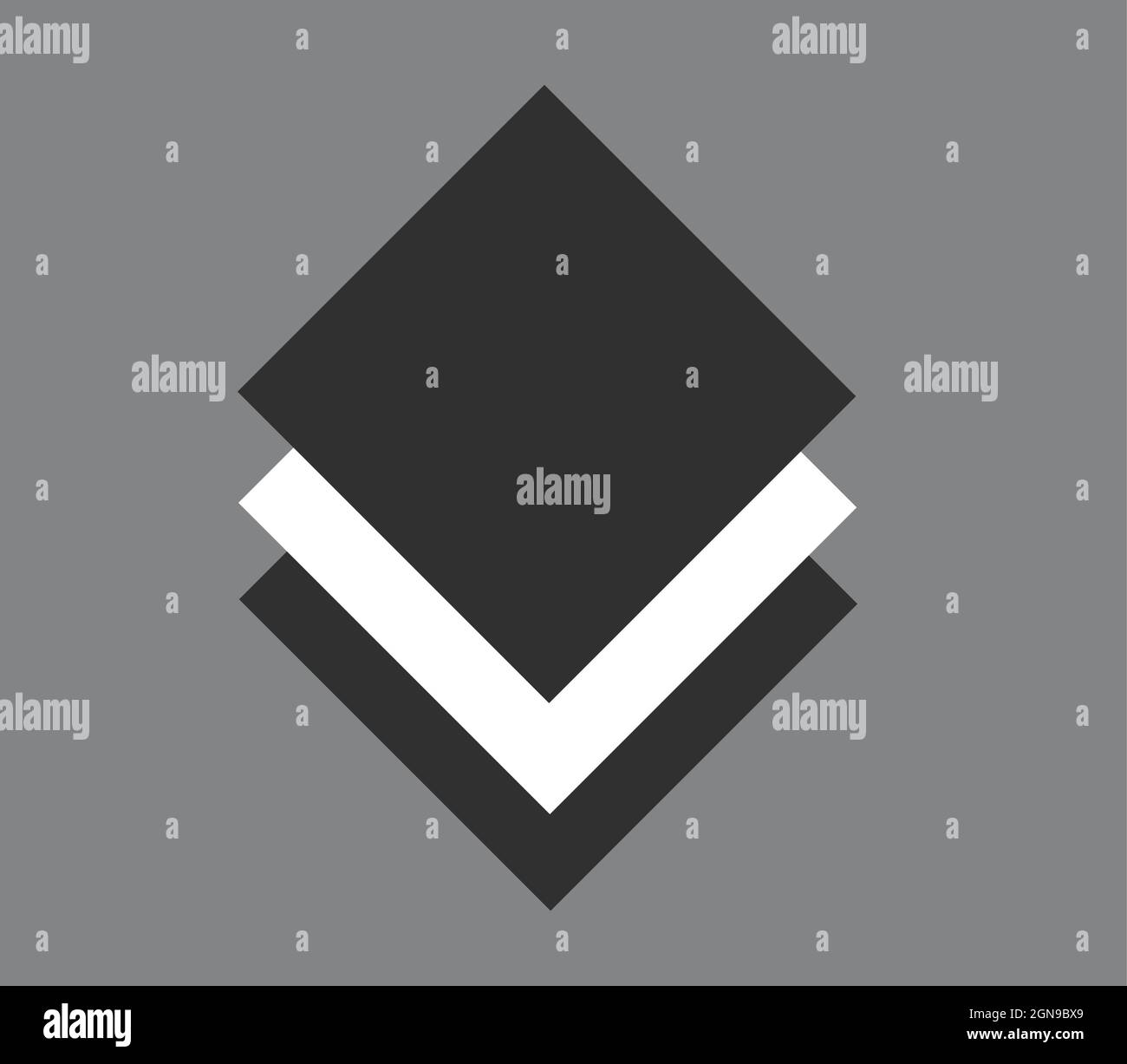 Layer logo on gray background, layer icon created by illustration Stock ...