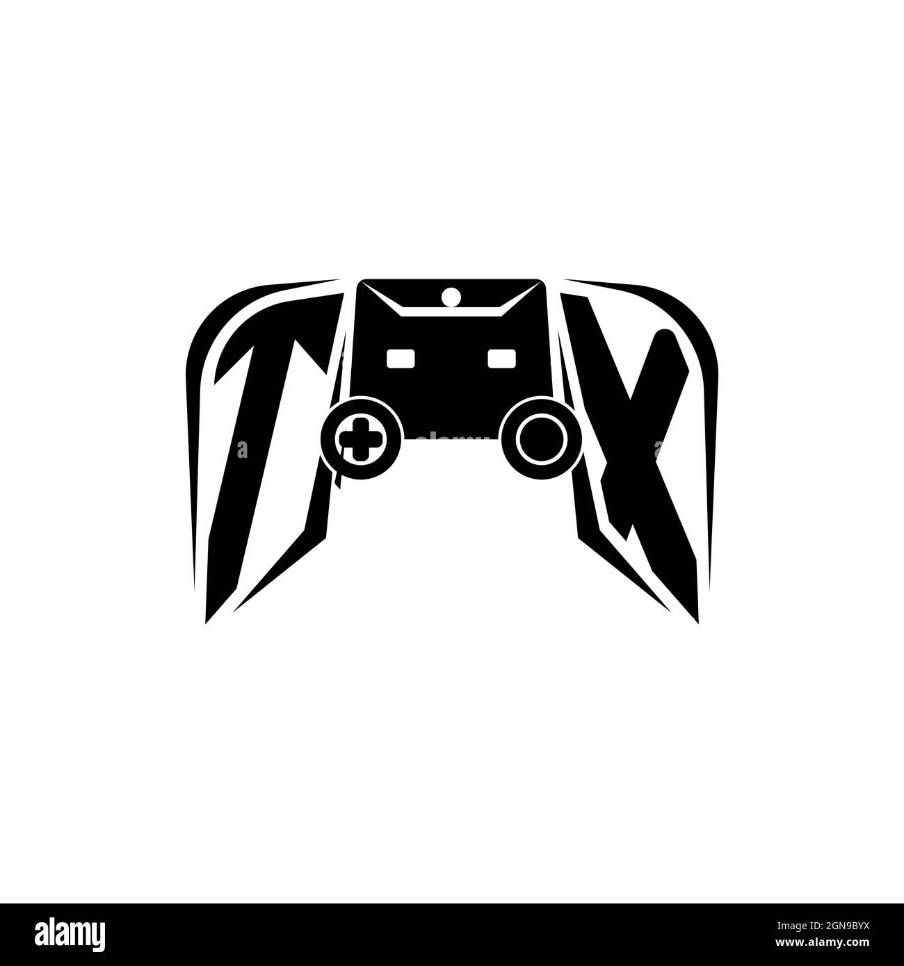 TX Initial ESport gaming logo. Game console shape style vector template ...