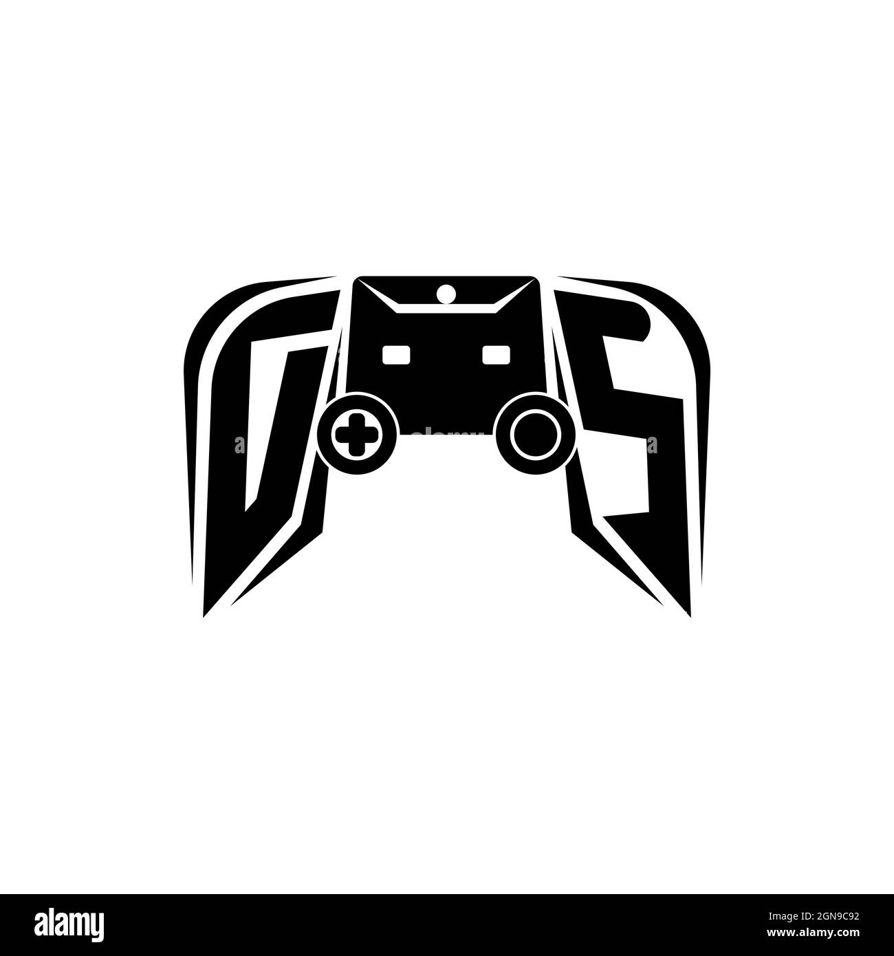 DS Initial ESport gaming logo. Game console shape style vector template ...