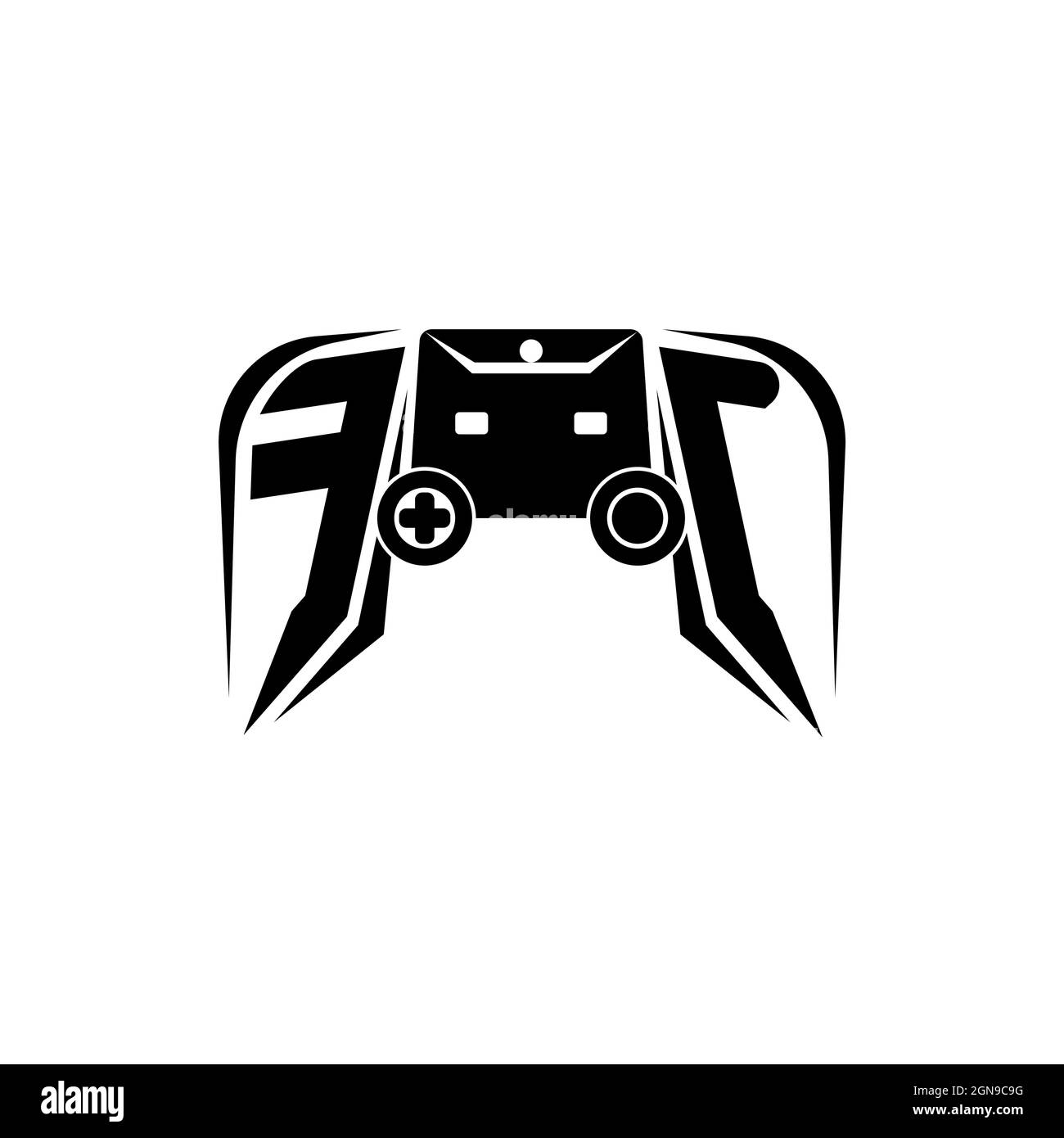 FC Initial ESport gaming logo. Game console shape style vector template ...