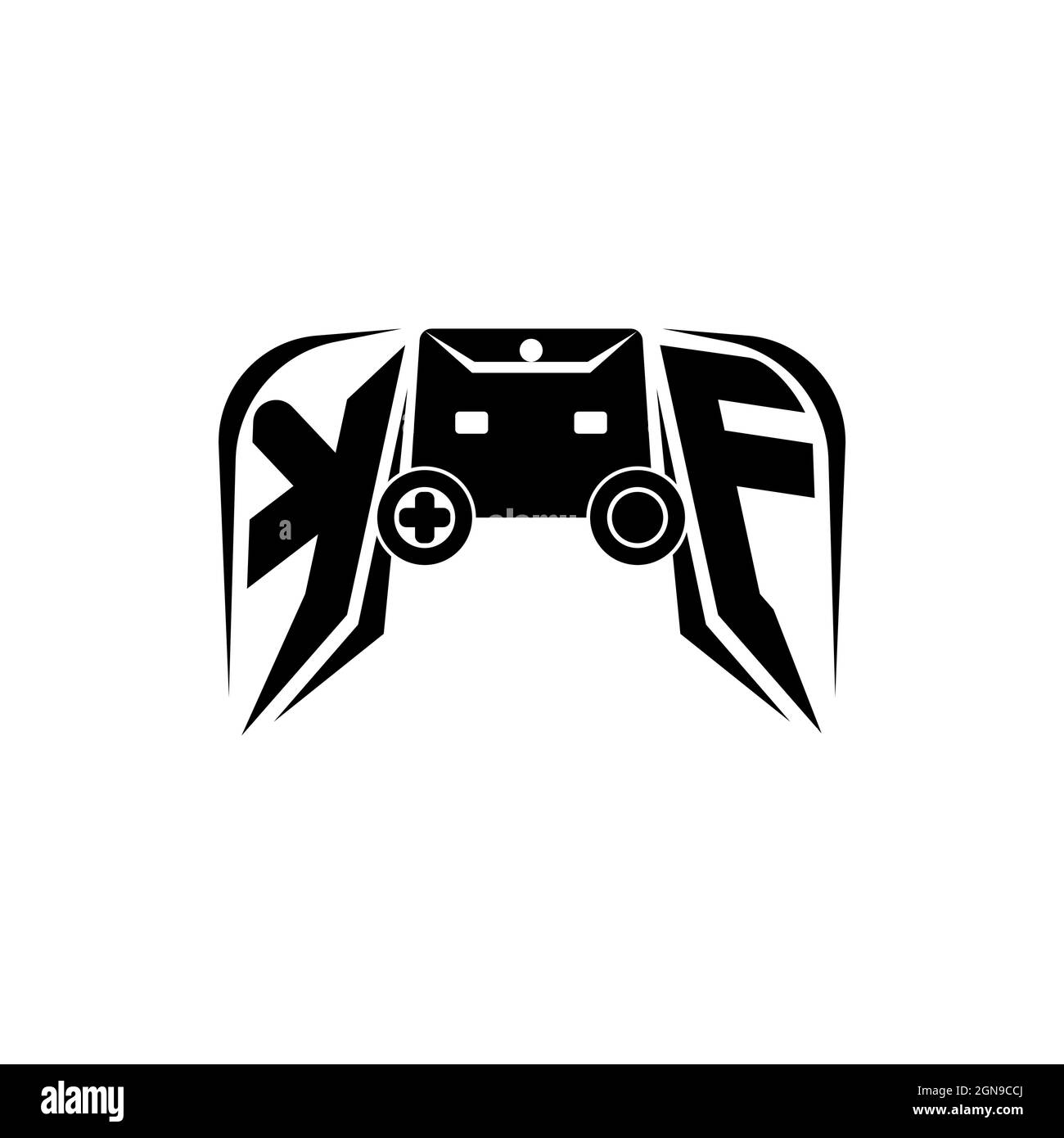 KF Initial ESport gaming logo. Game console shape style vector template ...