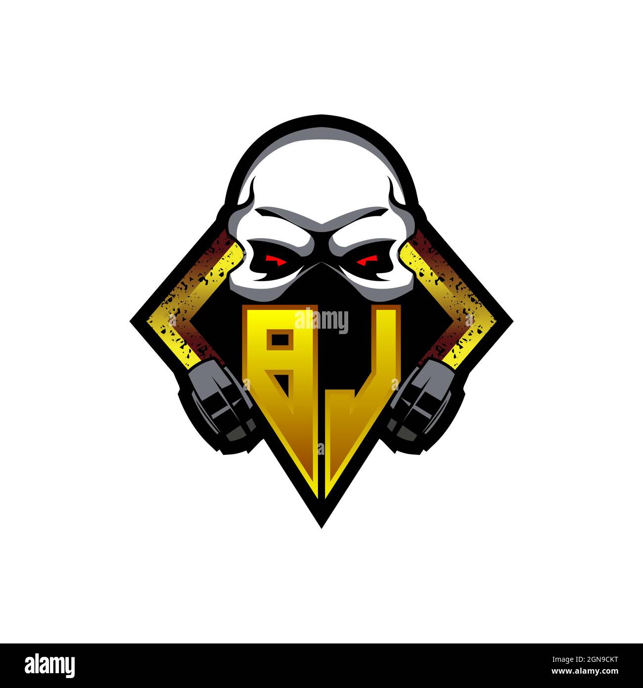 BL Logo monogram with Skull Shape designs template vector icon modern ...