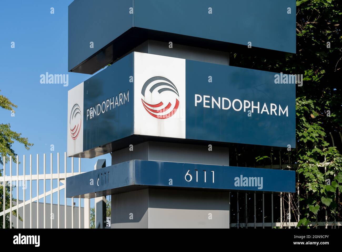 Montreal, Quebec, Canada - September 4, 2021: Pendopharm sign at their ...
