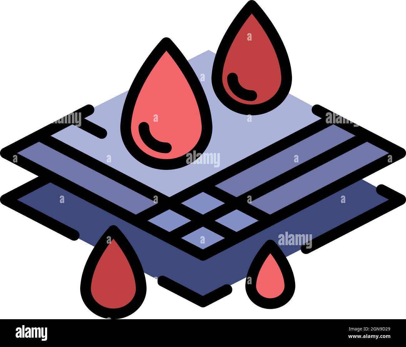 Waterproof fabric icon. Outline waterproof fabric vector icon color ...