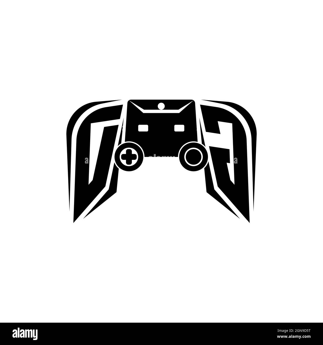DG Initial ESport gaming logo. Game console shape style vector template ...