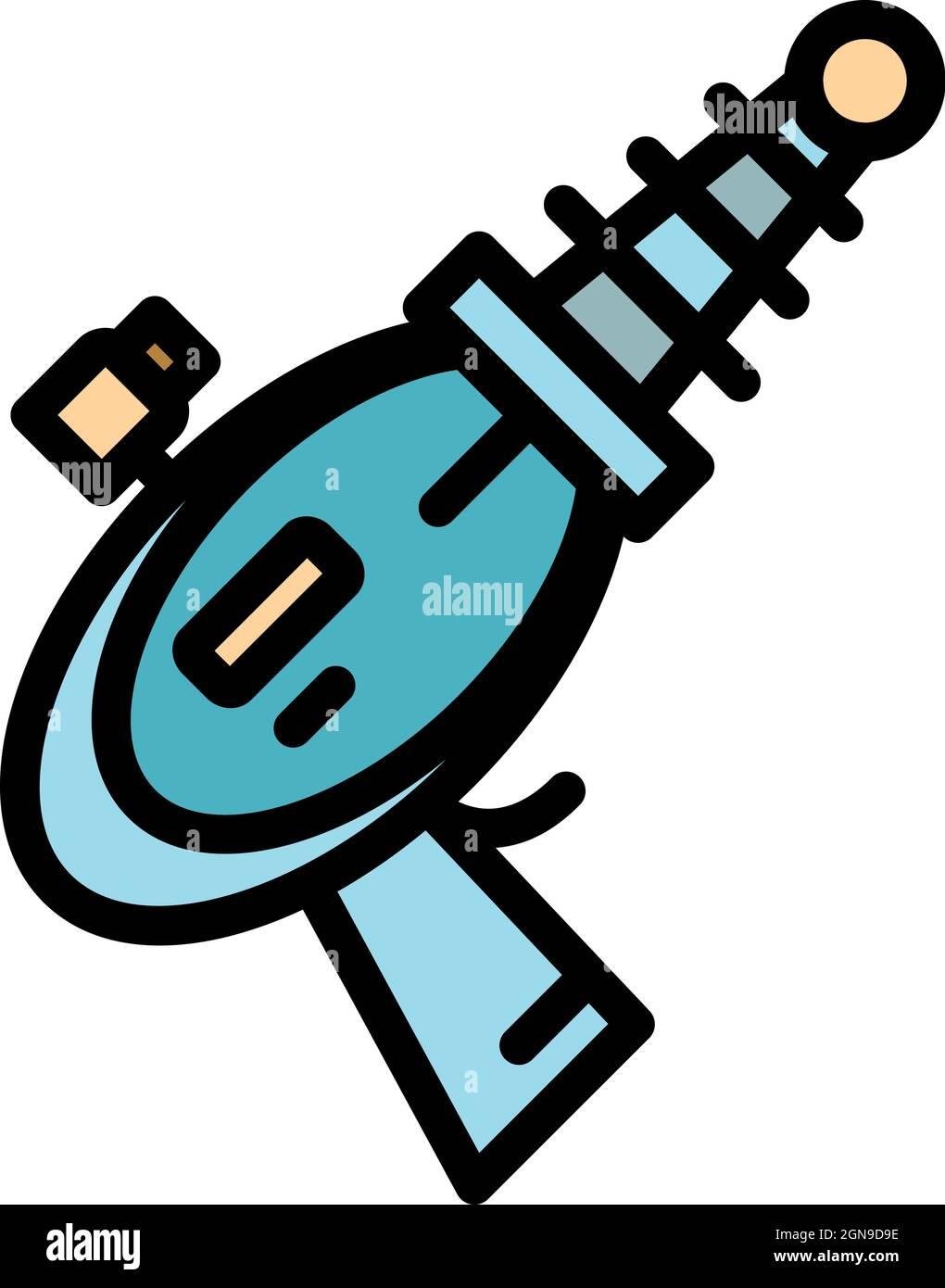 Futuristic blaster icon. Outline futuristic blaster vector icon color ...