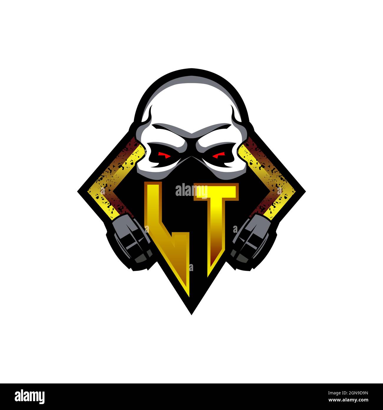 LT Logo monogram with Skull Shape designs template vector icon modern ...