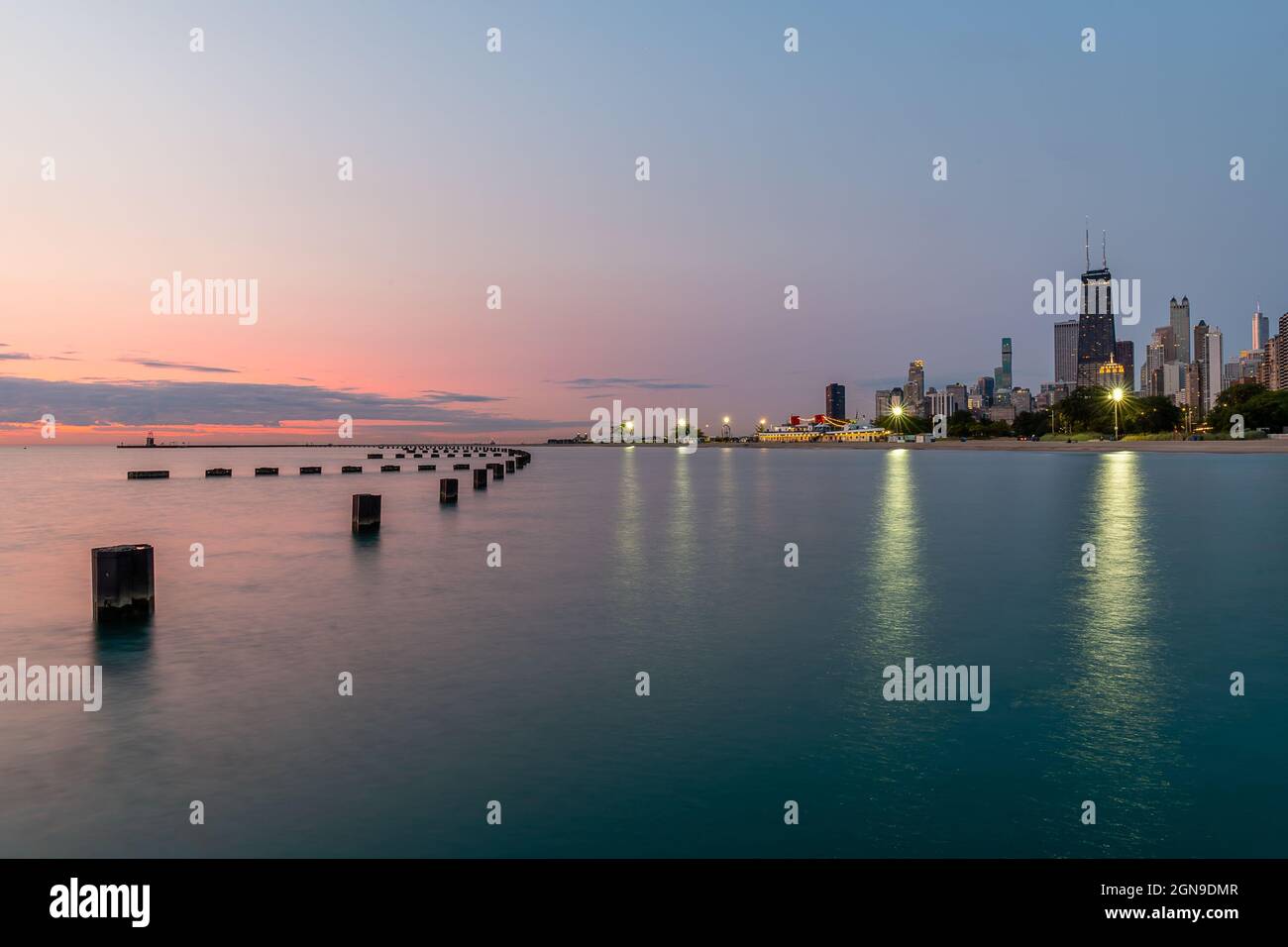 The Chicago Skyline from Fullerton & North Beach Stock Photo - Alamy