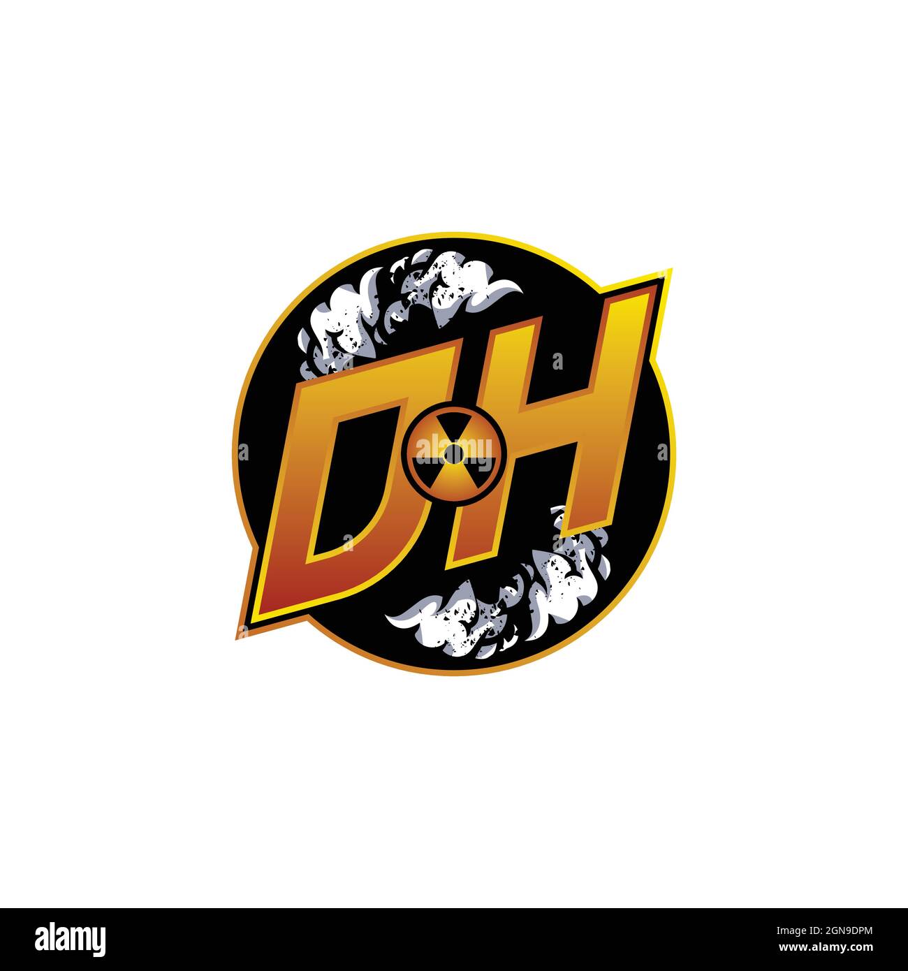 DH Logo monogram with Skull Shape designs template vector icon modern ...