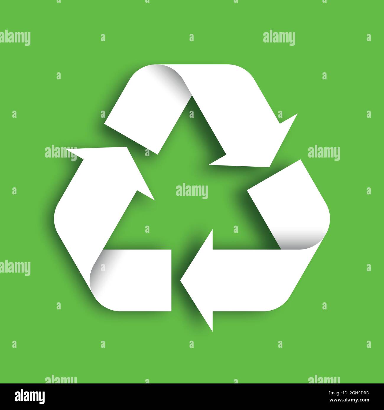 Universal Recycling Symbol. Theme of low or zero waste, clear energy ...