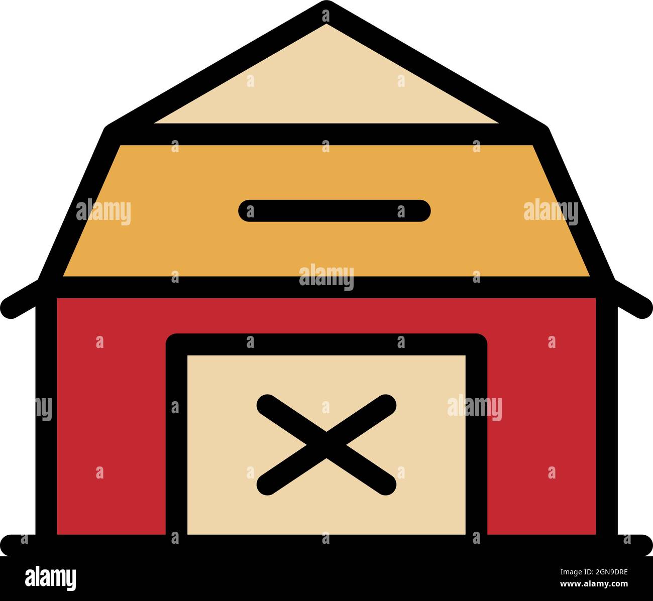 Warehouse building icon. Outline warehouse building vector icon color ... Warehouse building icon. Outline warehouse building vector icon color ...