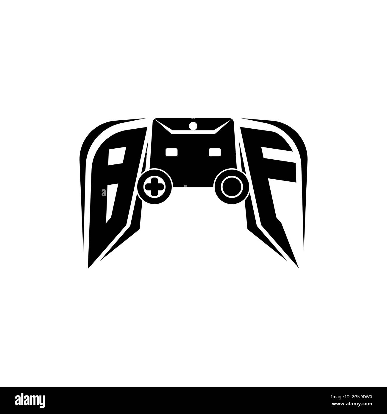 BF Initial ESport gaming logo. Game console shape style vector template ...