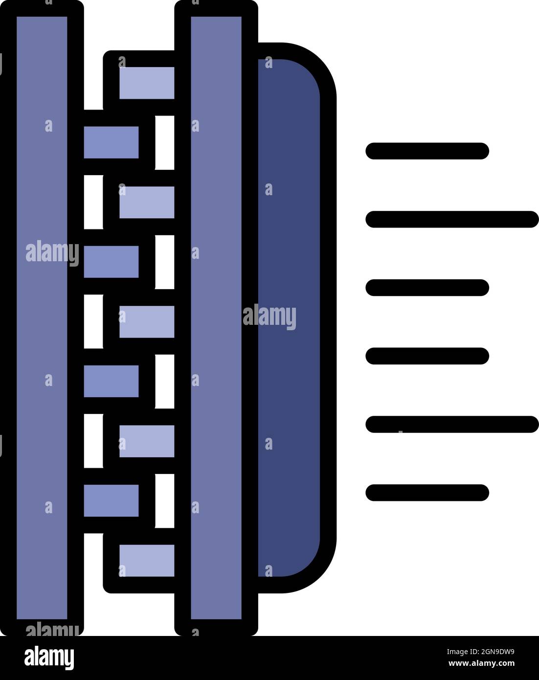 Soft textile icon. Outline soft textile vector icon color flat isolated ...