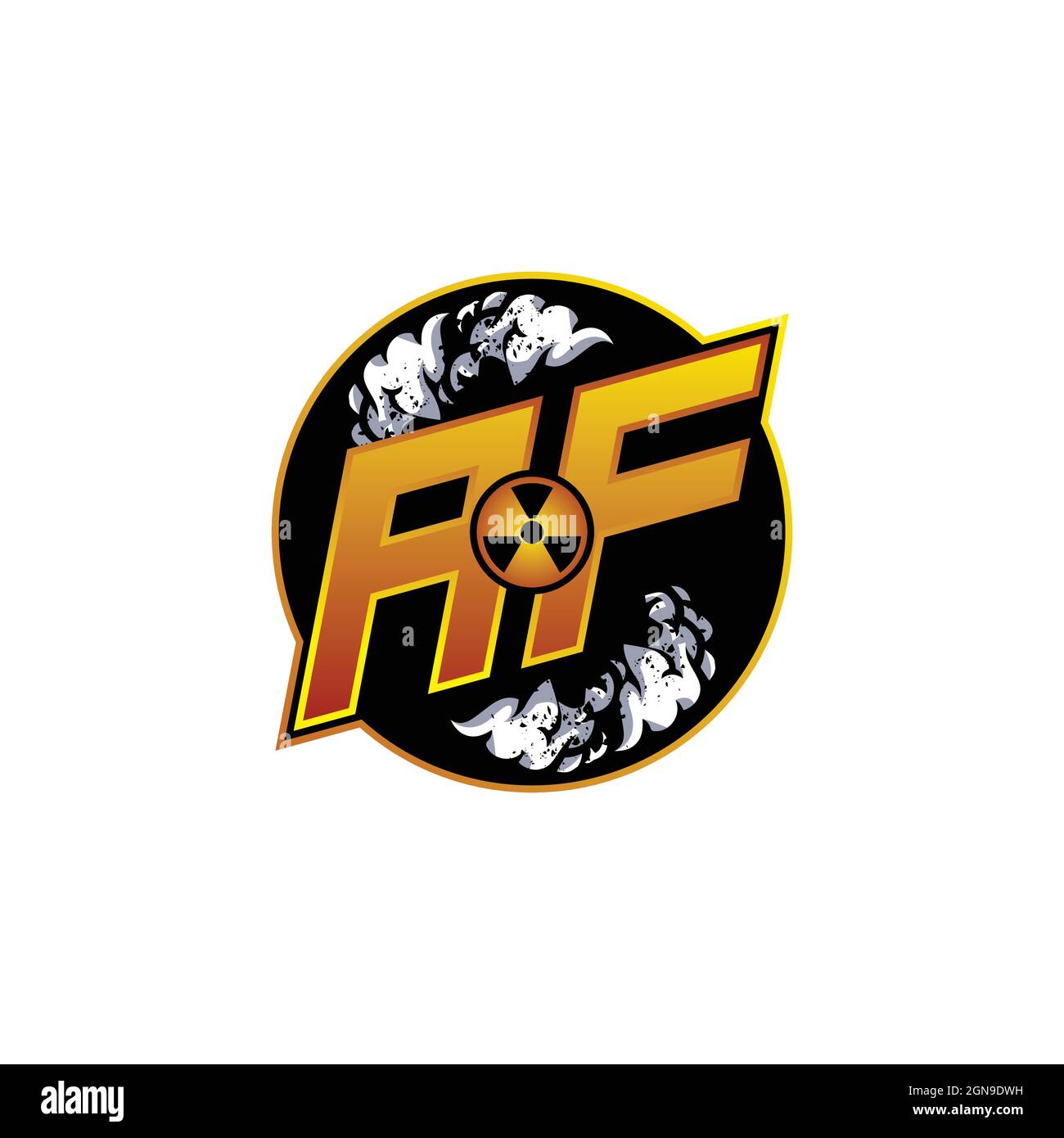 Initial AF logo design, Initial AF logo design with Gas Mask Style ...