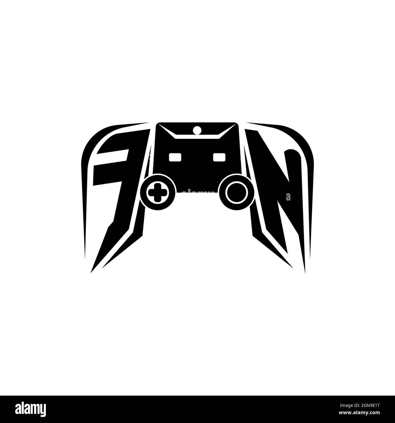 FN Initial ESport gaming logo. Game console shape style vector template ...
