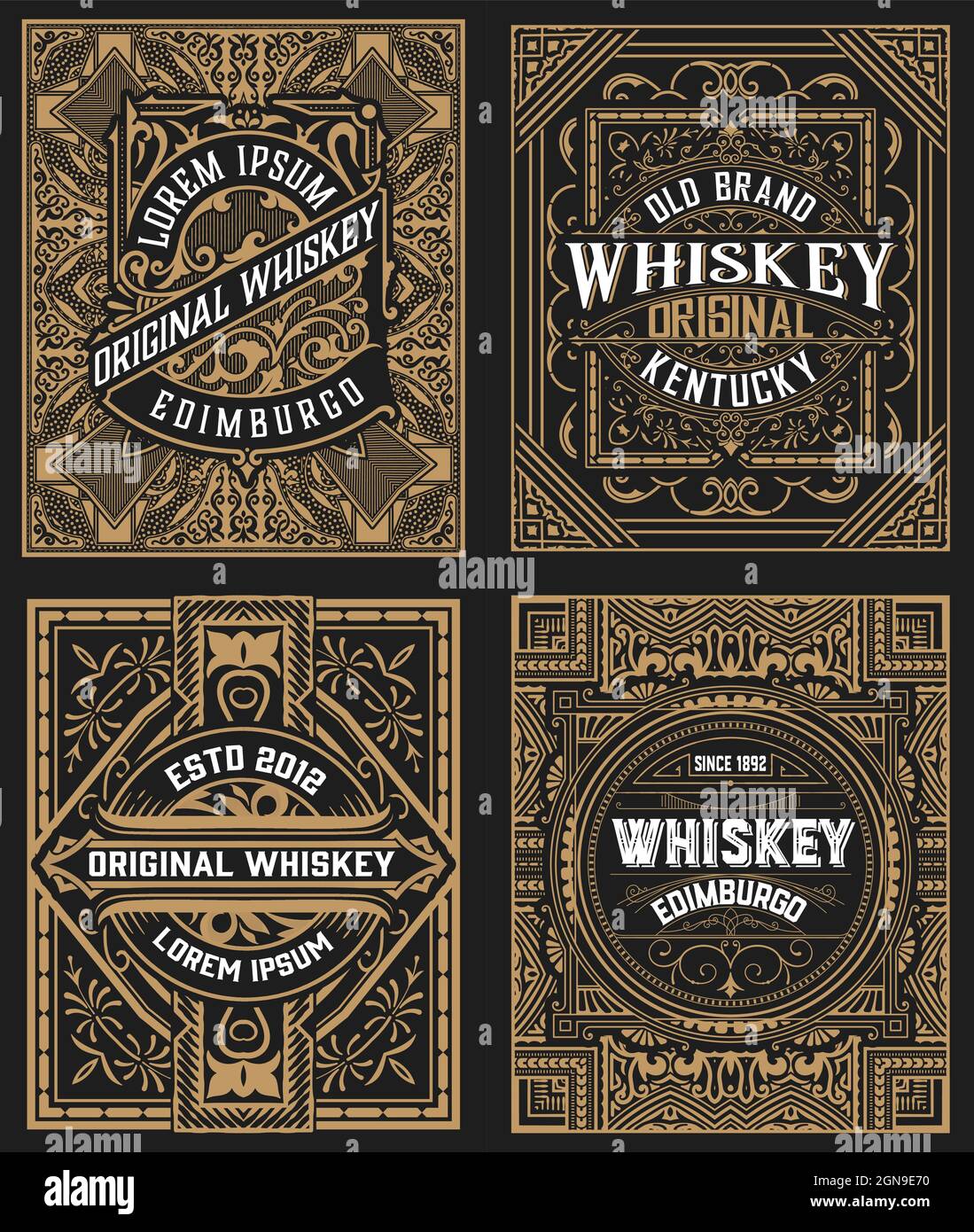 Set of 4 vintage labels for packing Stock Vector Image & Art - Alamy