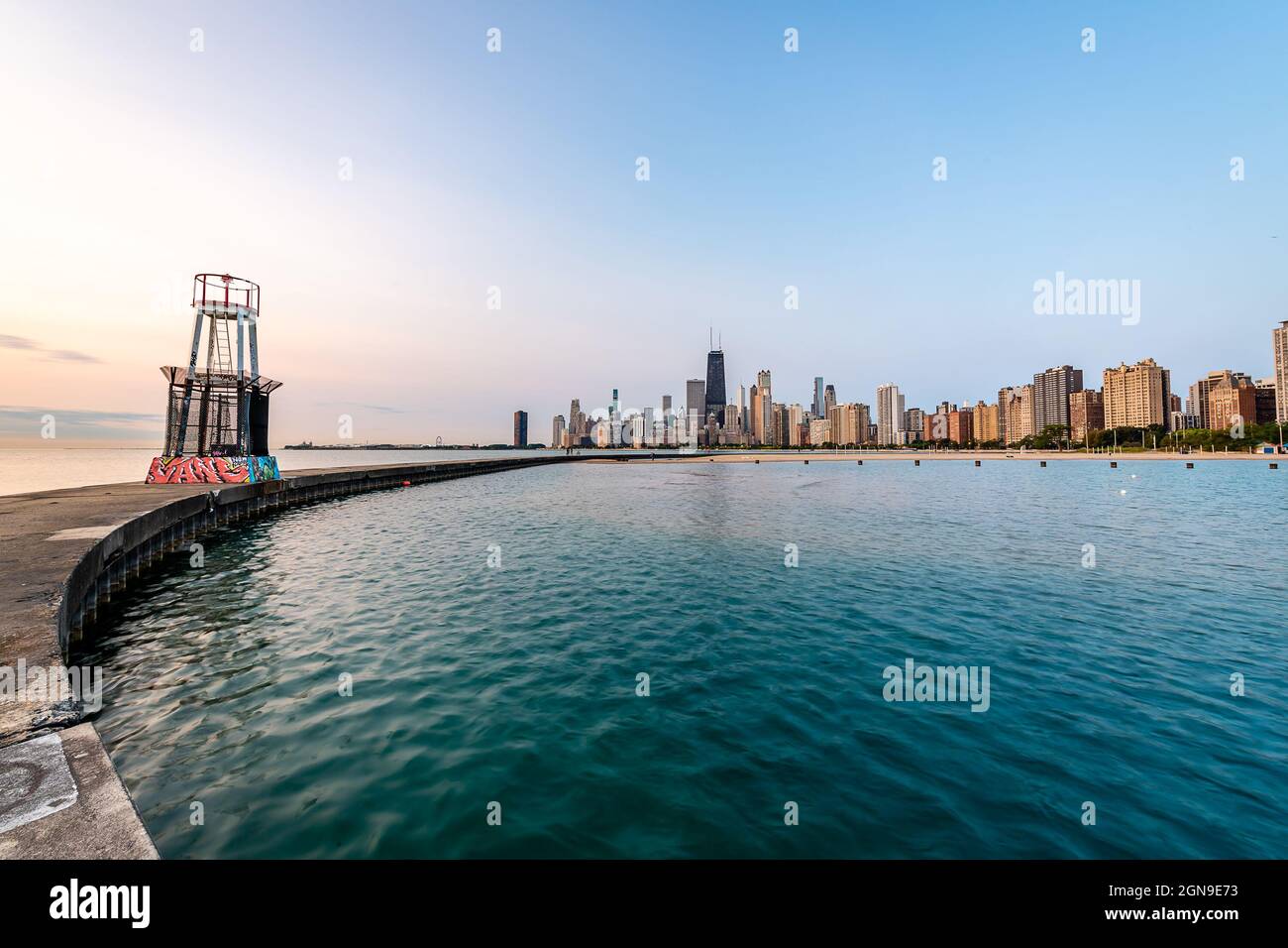 The Chicago Skyline from Fullerton & North Beach Stock Photo - Alamy