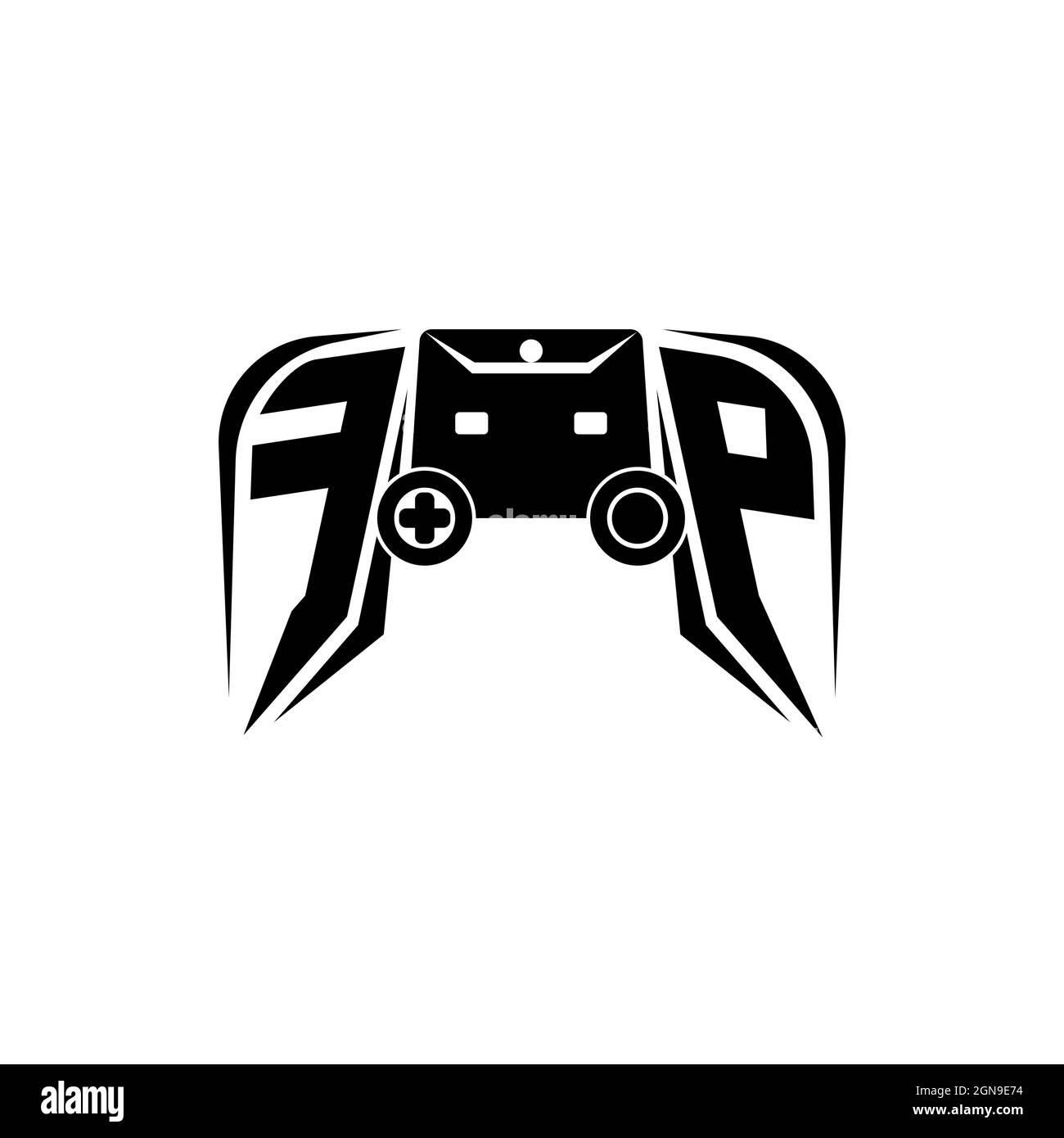 FP Initial ESport gaming logo. Game console shape style vector template ...