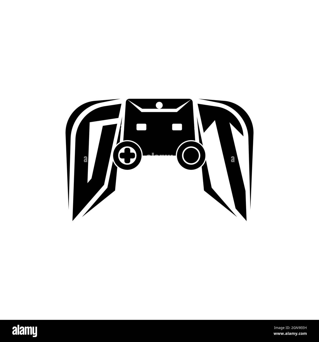DT Initial ESport gaming logo. Game console shape style vector template ...