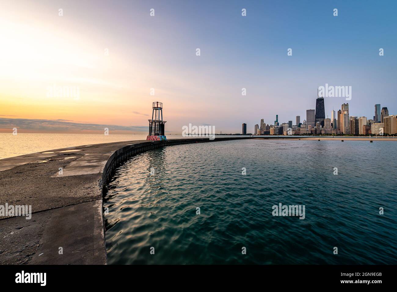 The Chicago Skyline from Fullerton & North Beach Stock Photo - Alamy