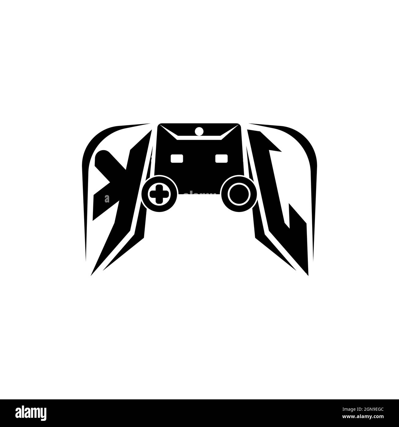 KJ Initial ESport gaming logo. Game console shape style vector template ...